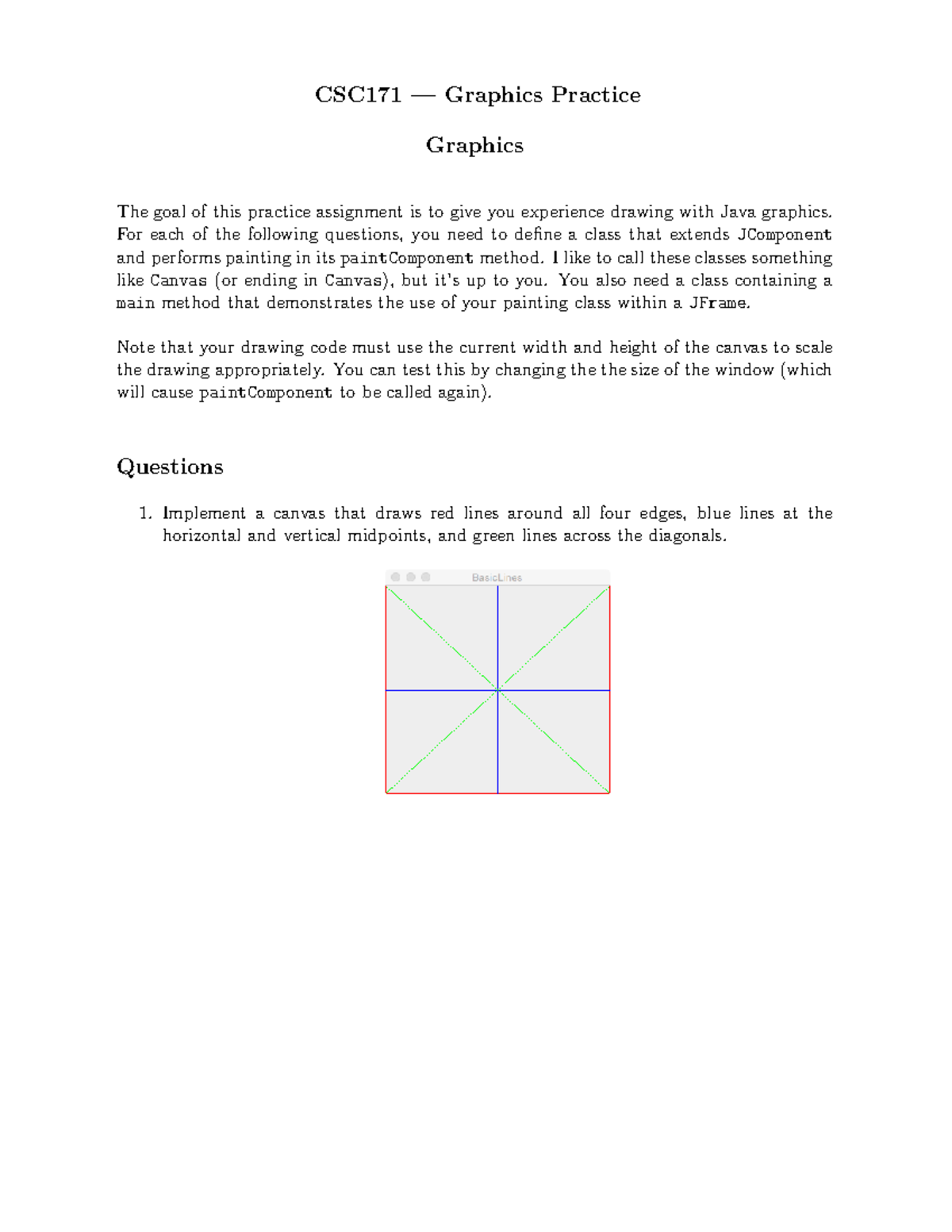 CSC171 Lab 11 - Graphics Practice - CSC171 — Graphics Practice Graphics ...
