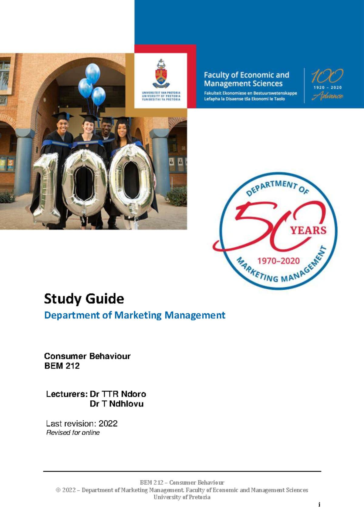 BEM 212 Study Guide 2022 Final Updated - BEM 212 – Consumer Behaviour ...