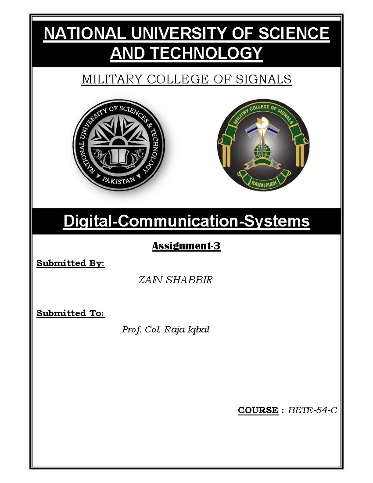 Assignment-3 - Advance Computer Networks - NATIONAL UNIVERSITY OF ...