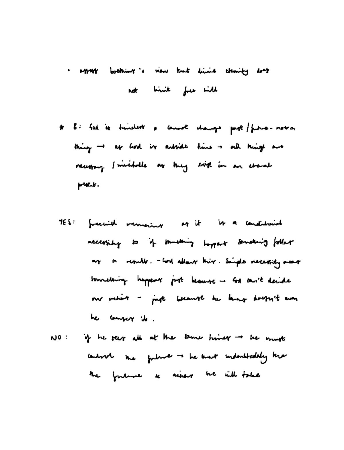 Rs free will notes - Free will a level - God is outside of time and ...