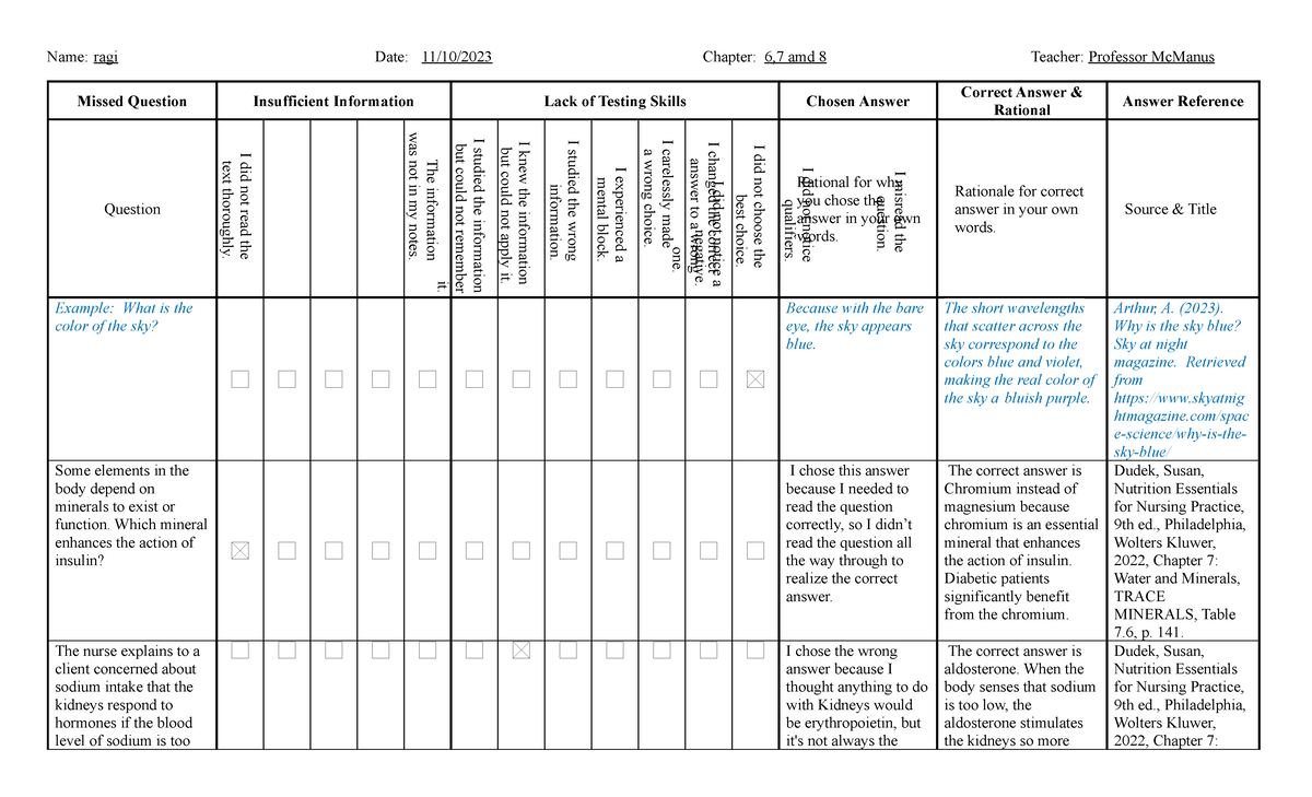 Mastery Quiz Review week 2 upload - The information was not in my notes ...