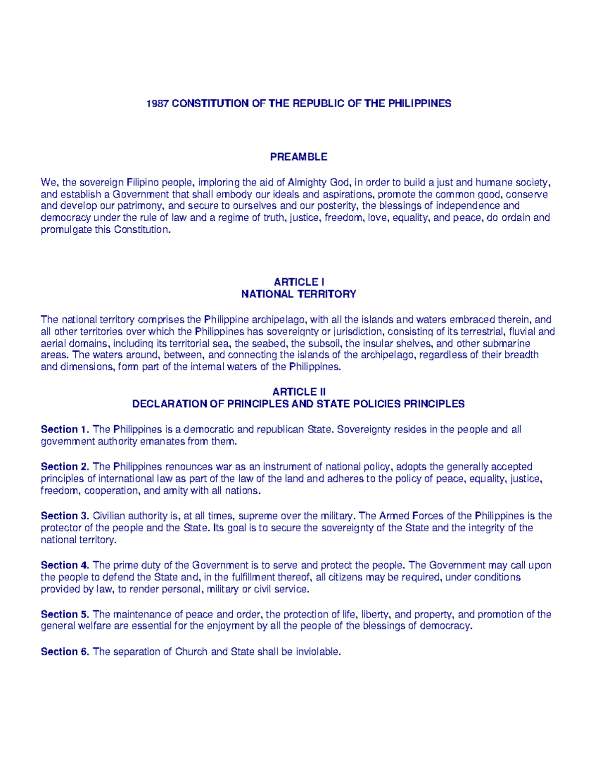 1987-Philippine-Constitution - 1987 CONSTITUTION OF THE REPUBLIC OF THE ...