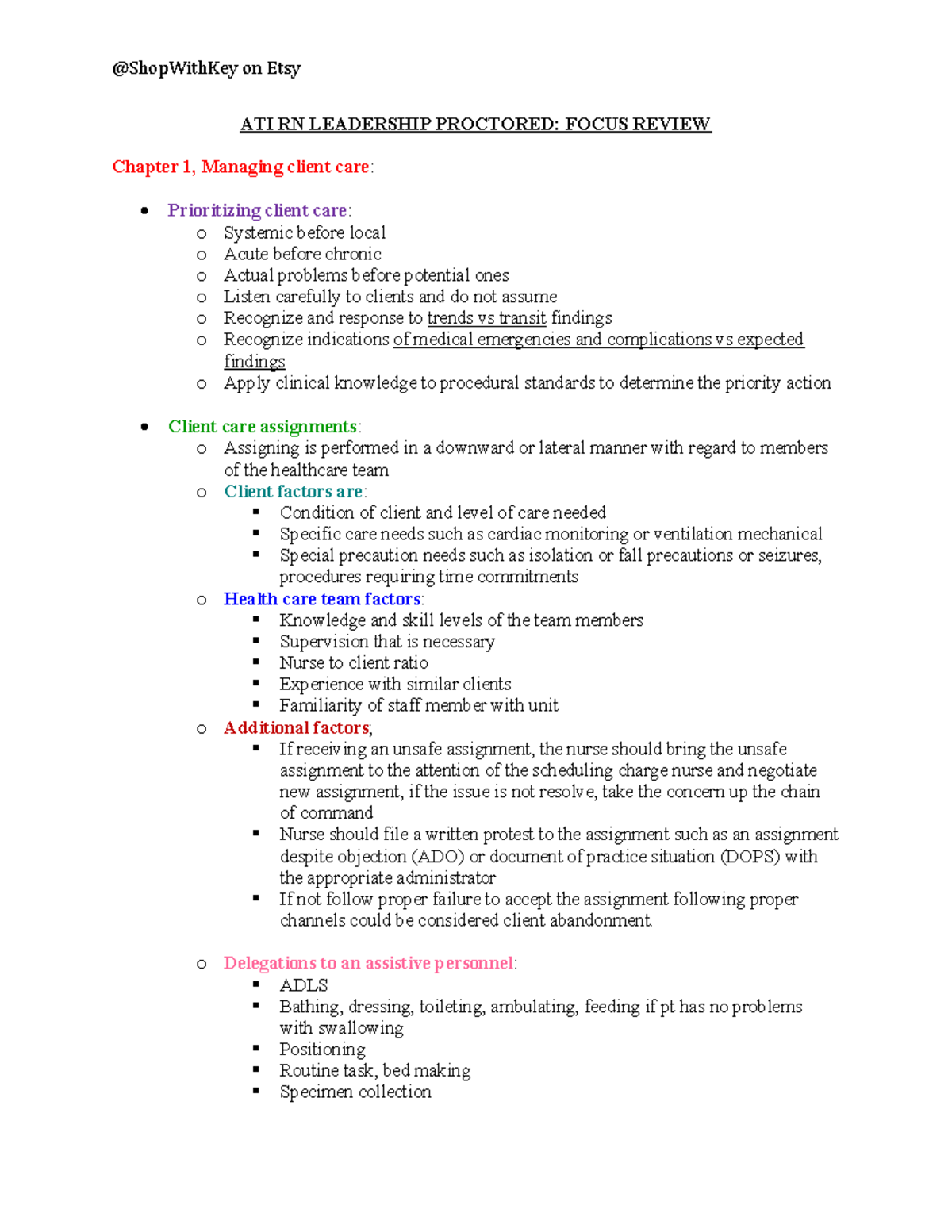 Atirnleadershipstudyguide, Leadership study guide, study notes - VN 113 ...