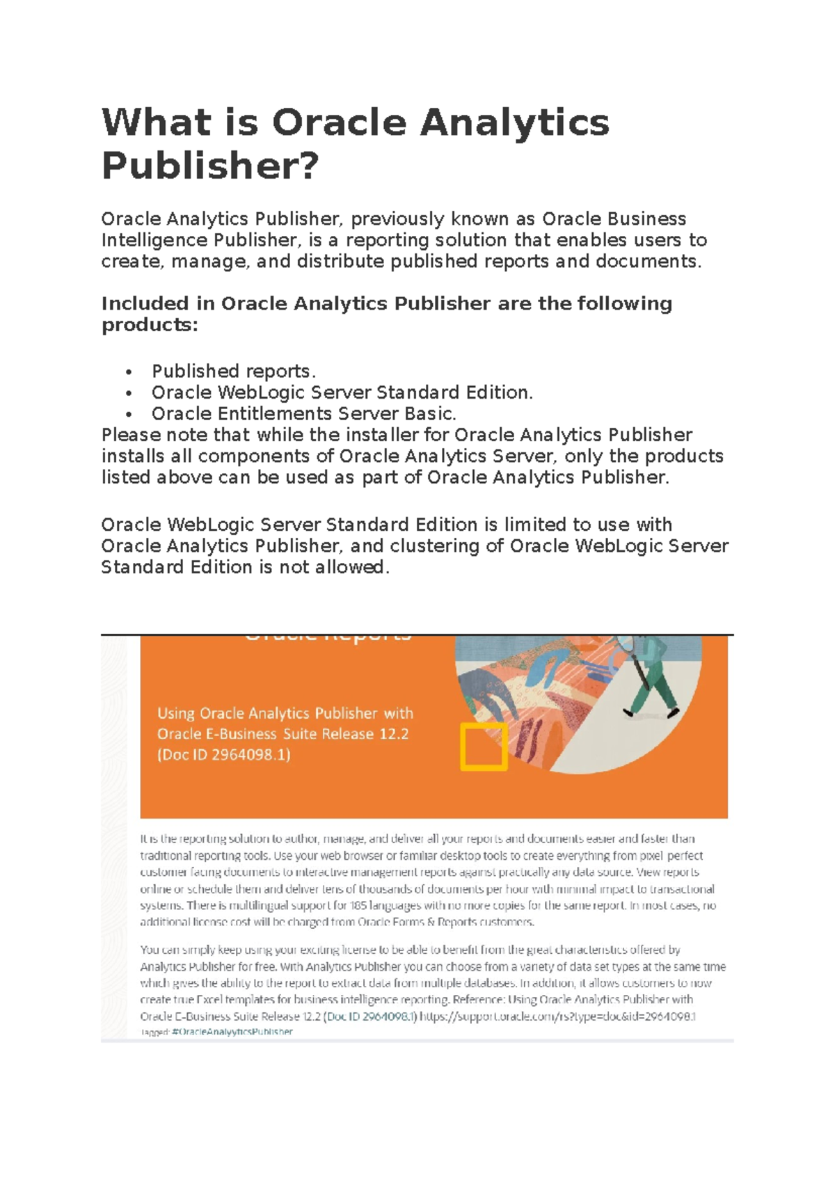 Oracle Analytics Publisher - What is Oracle Analytics Publisher? Oracle ...