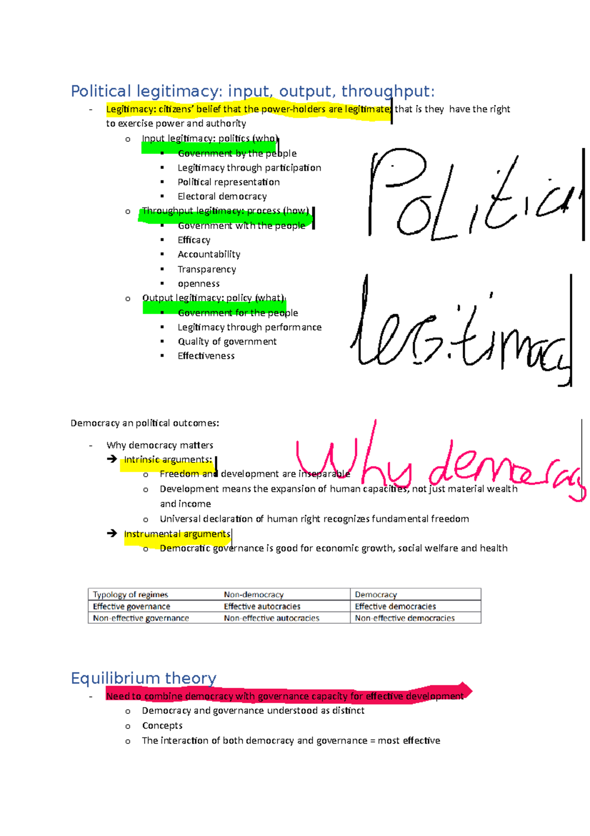 11 Hoorcollege political science - Political legitimacy: input, output ...