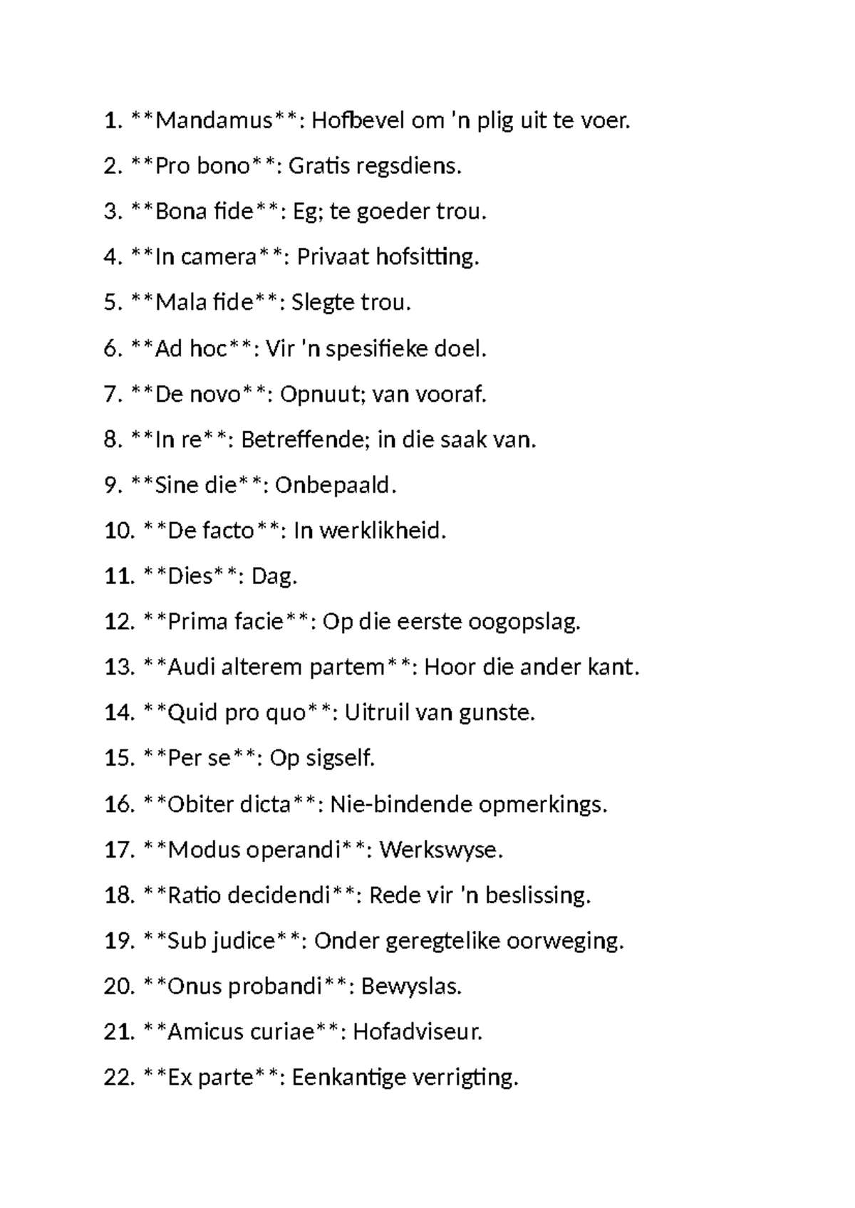 Afrikaans EN Engels IN Regskonteks - Mandamus: Hofbevel om 'n plig uit ...