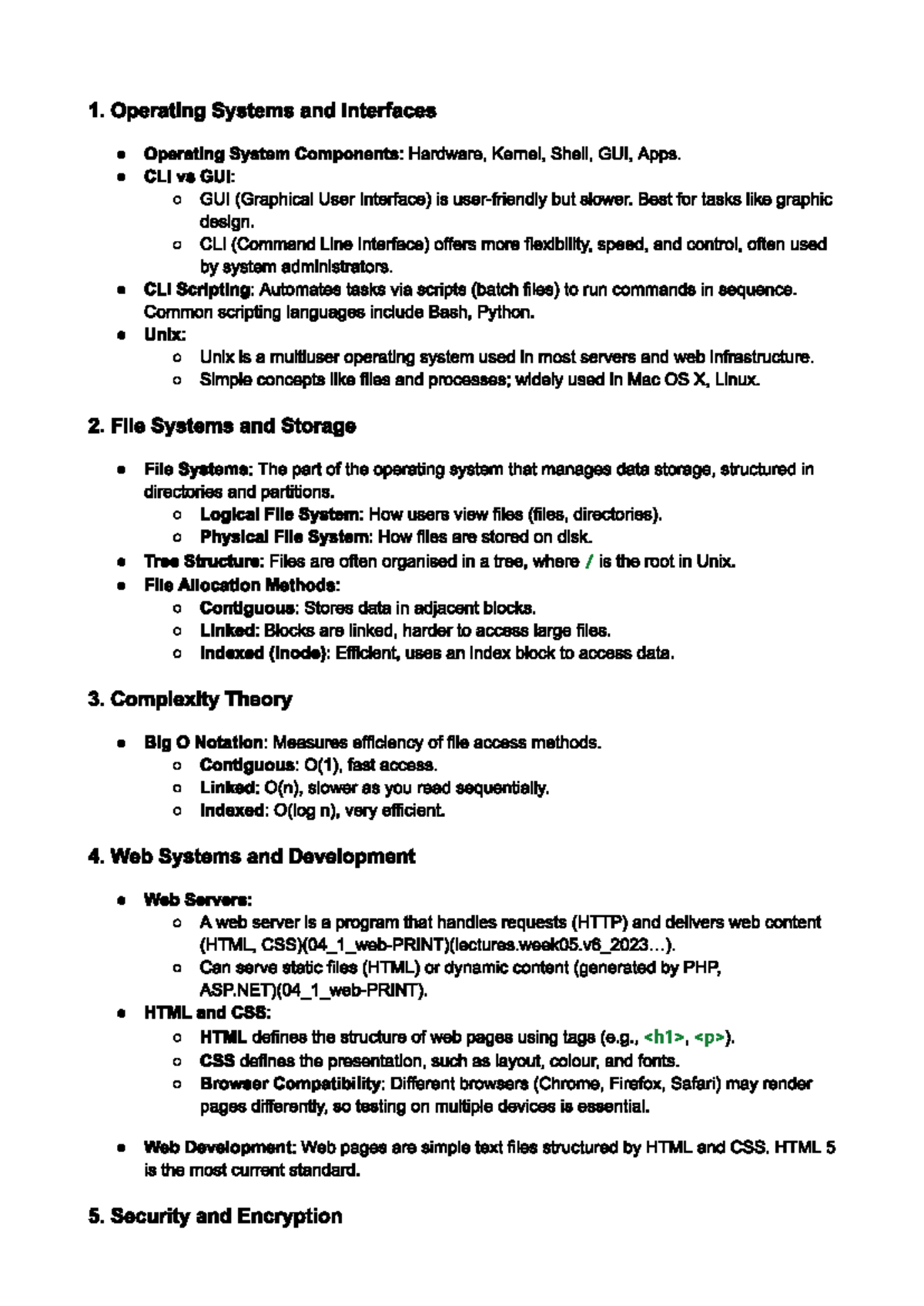 Quiz 1 Notes - 1. Operating Systems and Interfaces Operating System ...