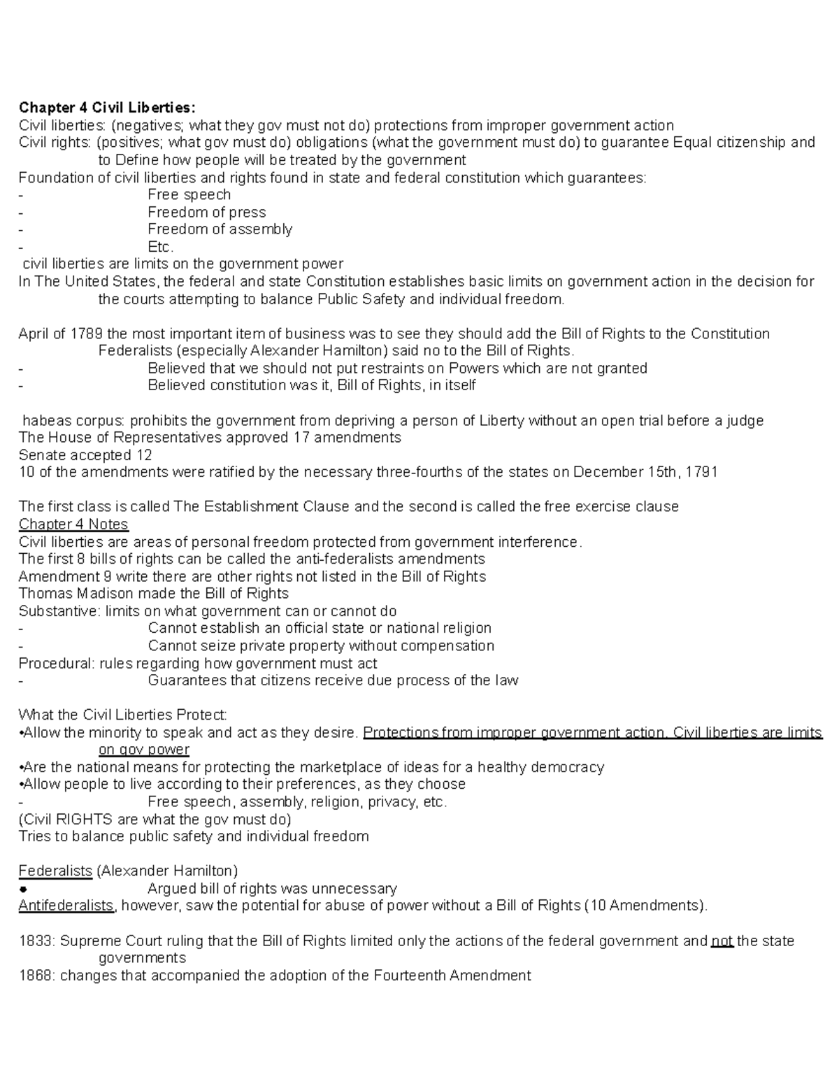 Chapter 4 Civil Liberties: Protections and Rights - Studocu