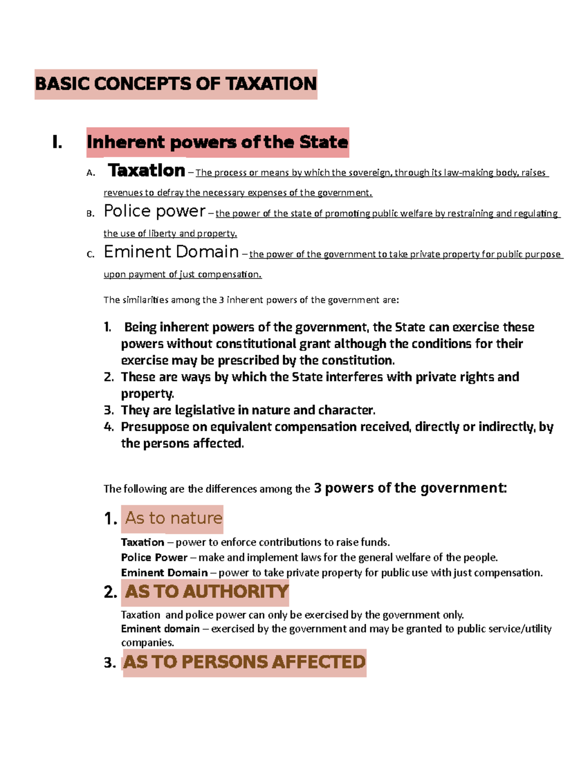Copy of Basic Concepts OF Taxation 1 - BASIC CONCEPTS OF TAXATION I ...