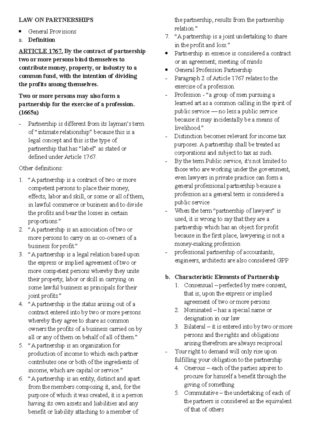 Acclaw 2-partnership - business law on partnership notes - LAW ON ...