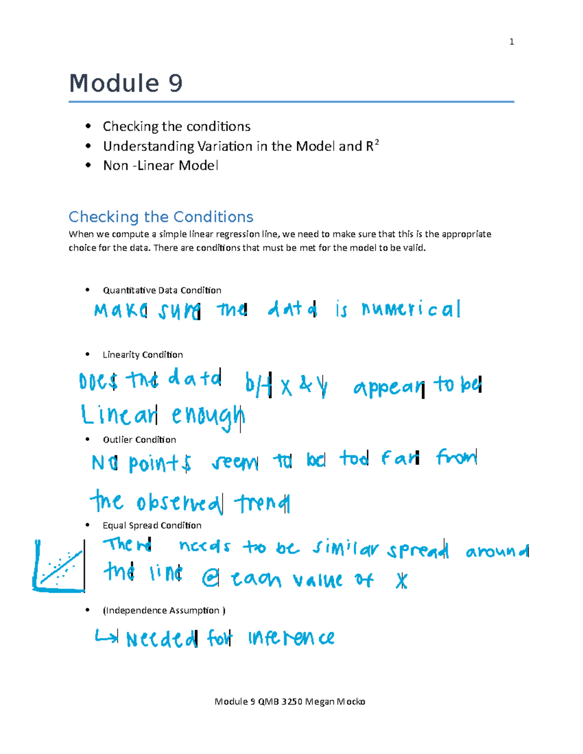 Module 9 Notes - Module 9 Checking the conditions Understanding ...