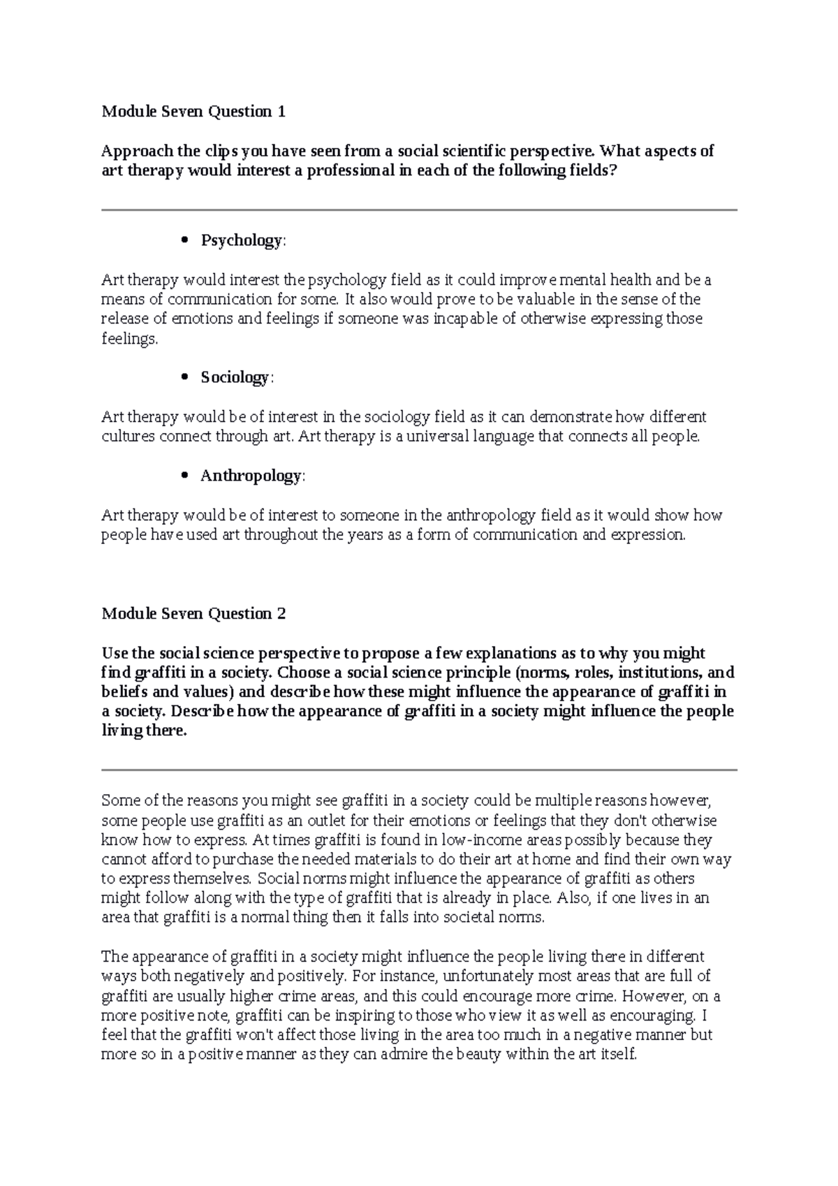 Module 7 short answer scs 200 - Module Seven Question 1 Approach the ...