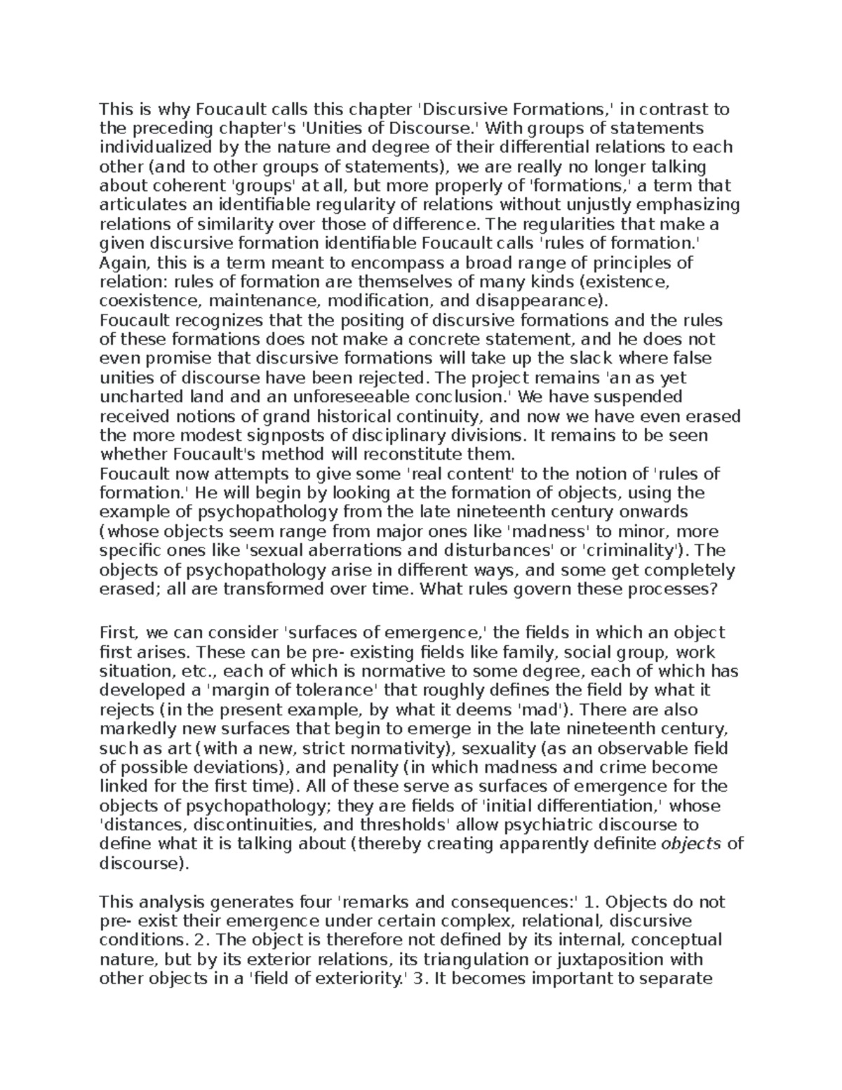 Philosophy 34 - Lecture Notes - This is why Foucault calls this chapter ...