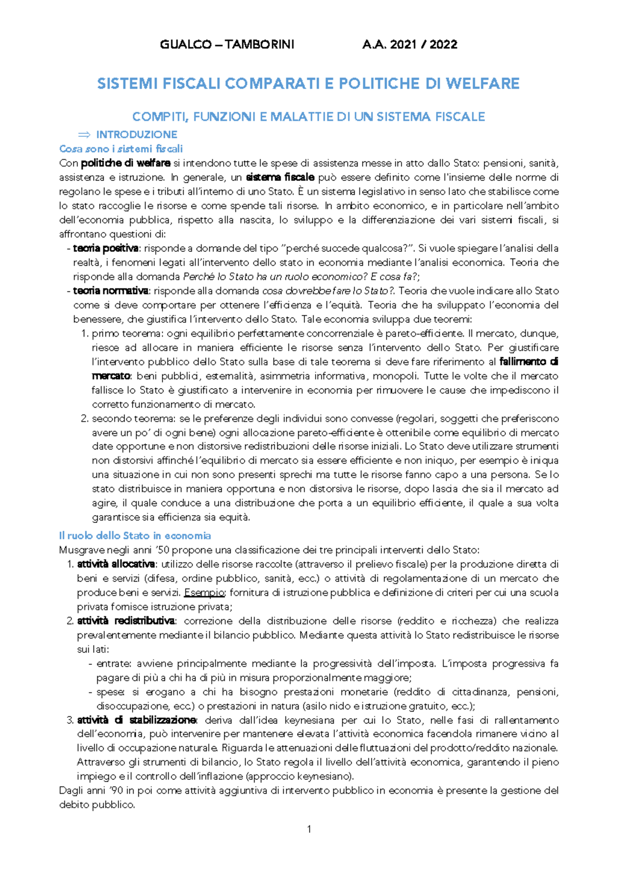 Sistemi Fiscali - Dispensa - SISTEMI FISCALI COMPARATI E POLITICHE DI ...