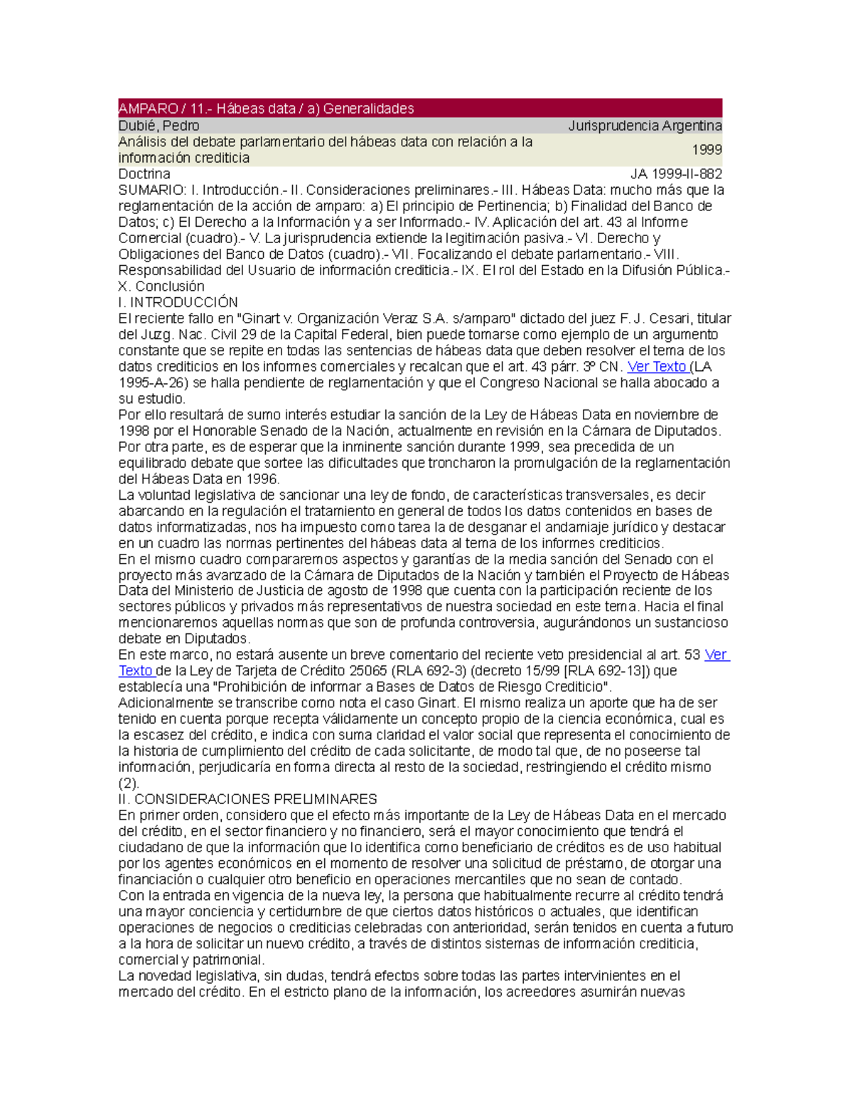 Análisis debate parlamentario con relación a información crediticia ...