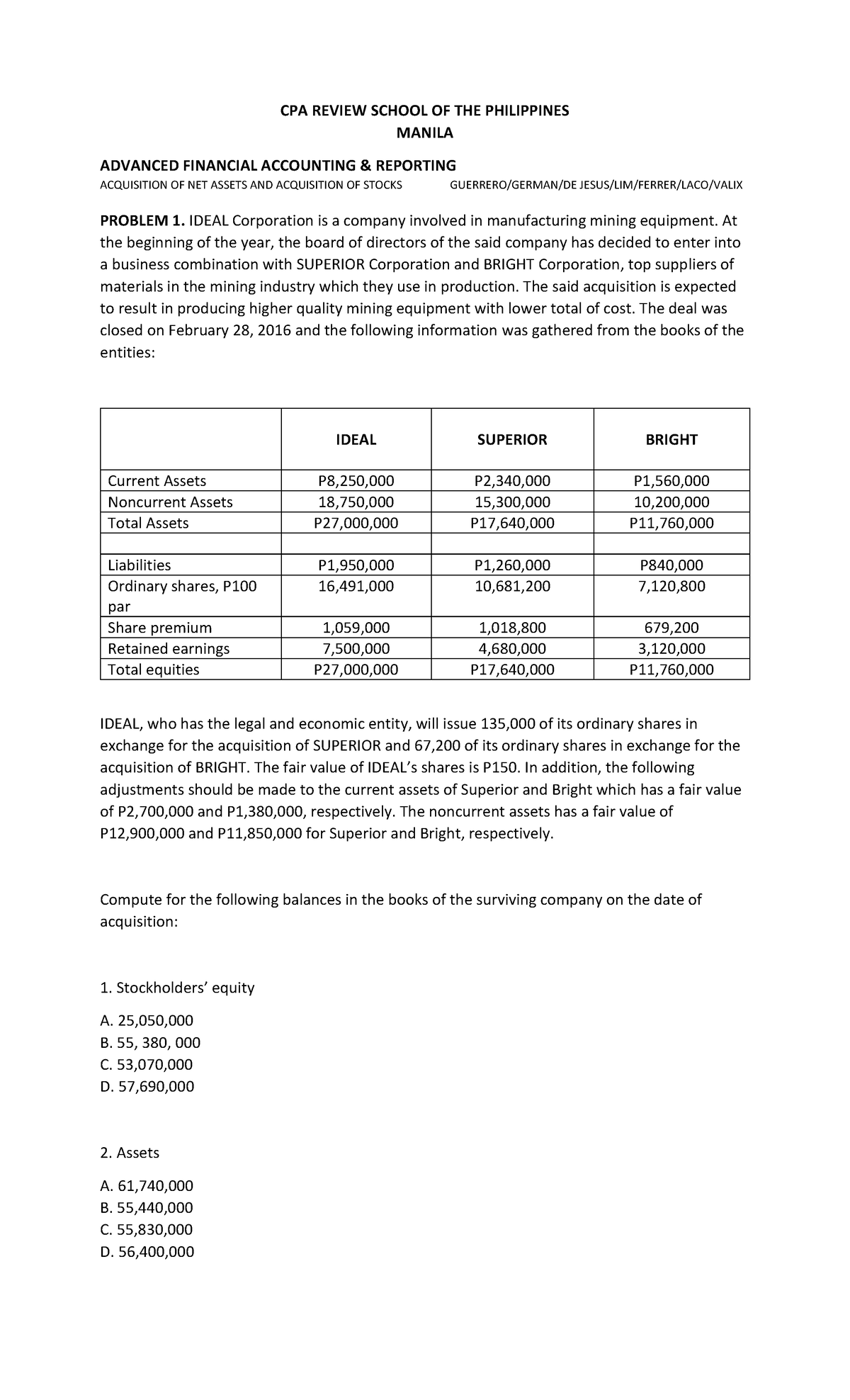 Practical test pdf - CPA REVIEW SCHOOL OF THE PHILIPPINES MANILA ...