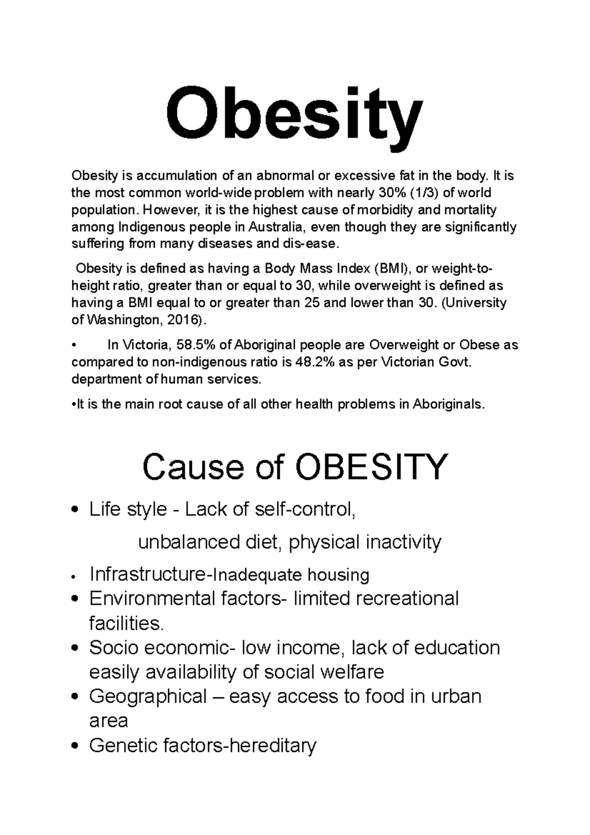 Obesity final presentation - Obesity Obesity is accumulation of an ...