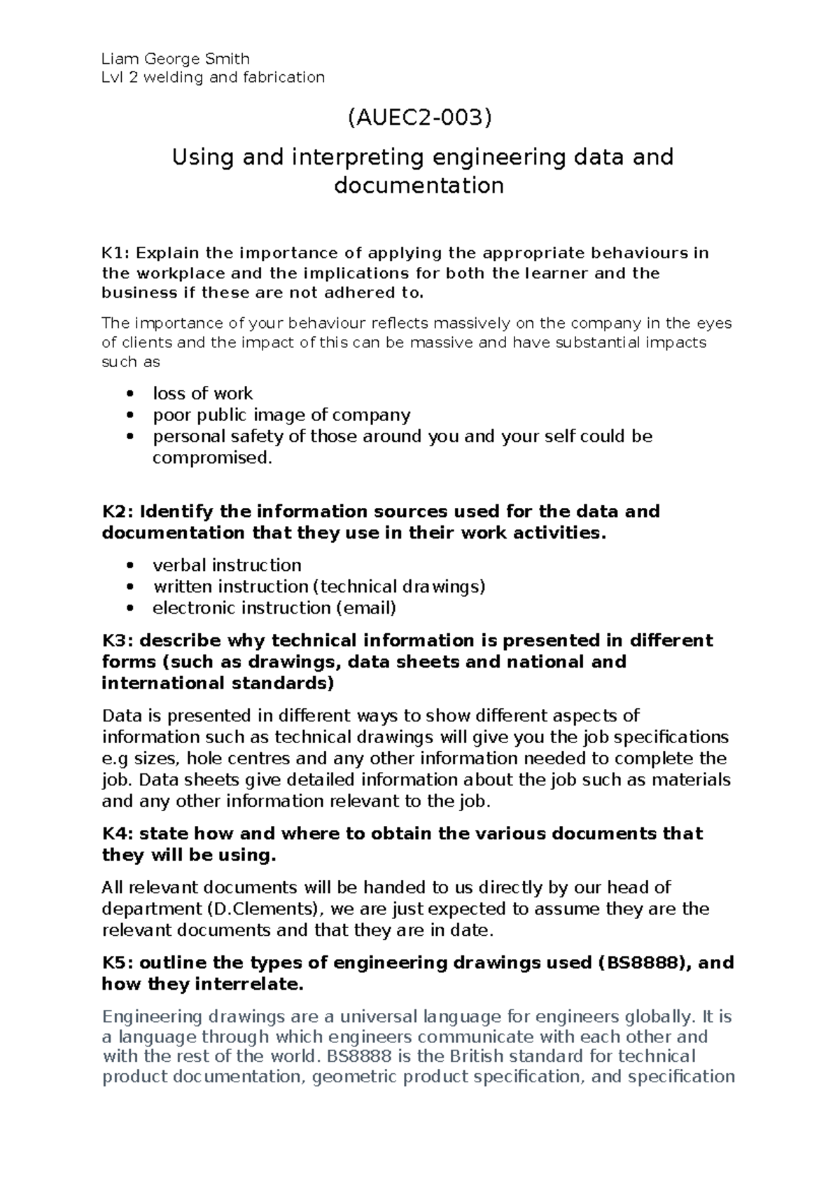 AUEC2 003 - Lvl 2 welding and fabrication (AUEC2-003) Using and ...