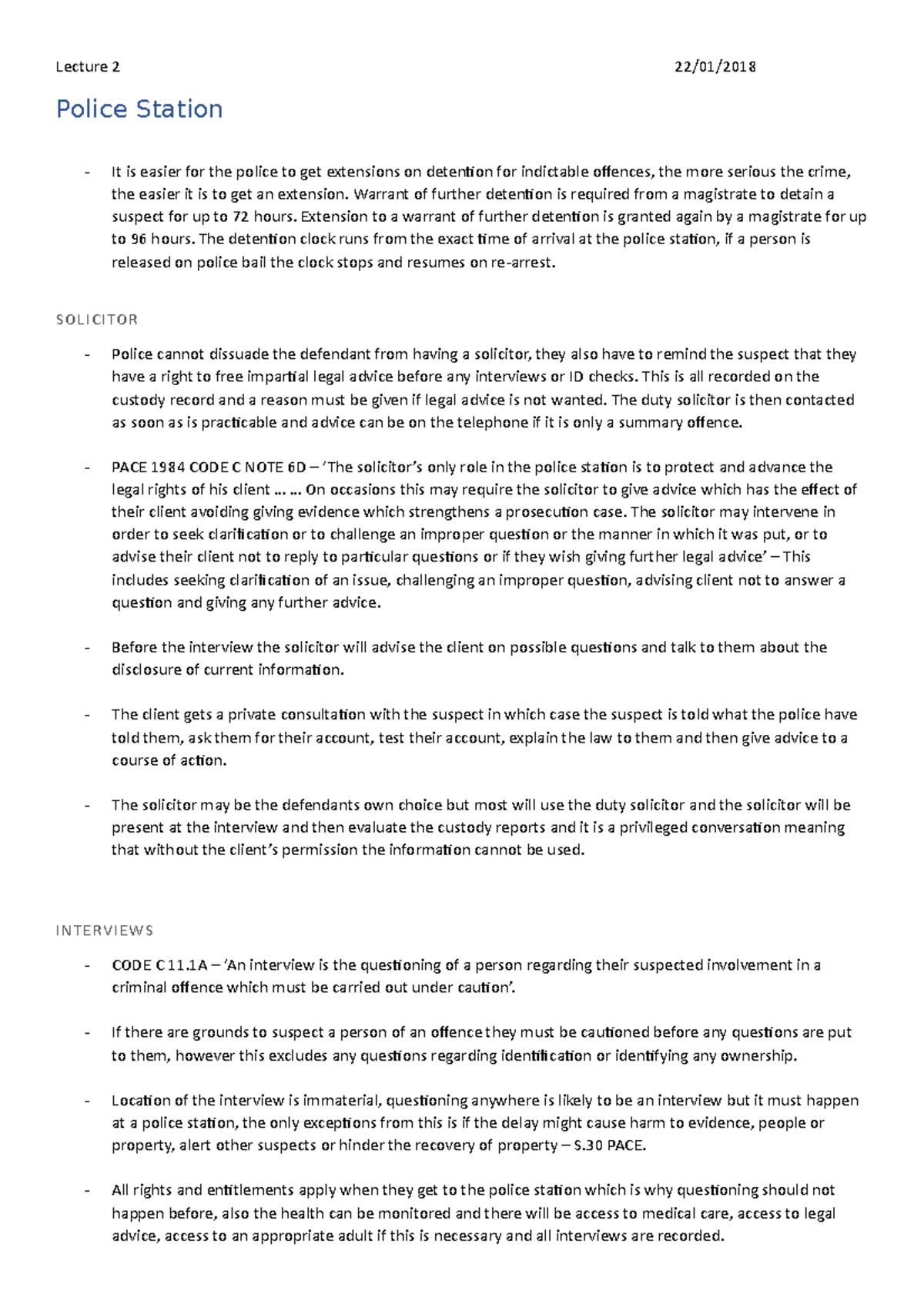 2. Police Station Procedures - Lecture 2 22/01/2018 Police Station - It ...