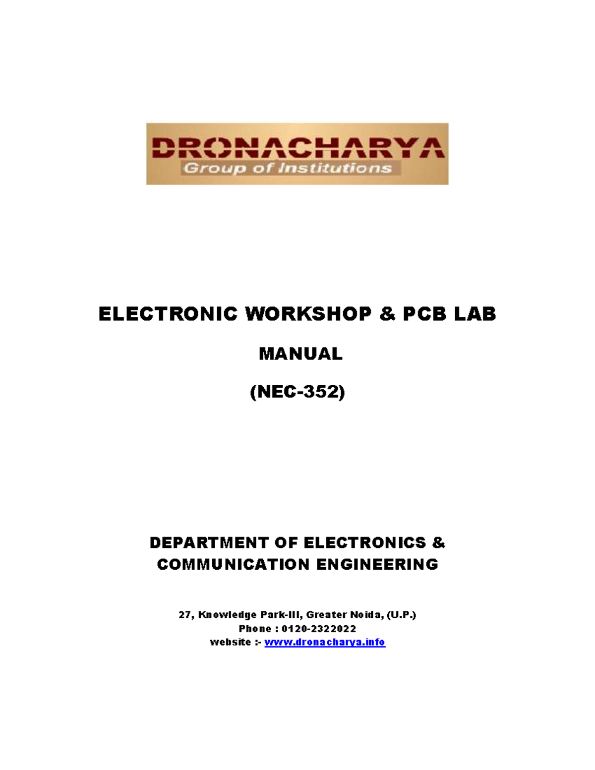Electronic Workshop PCB Lab2 - ELECTRONIC WORKSHOP & PCB LAB MANUAL ...