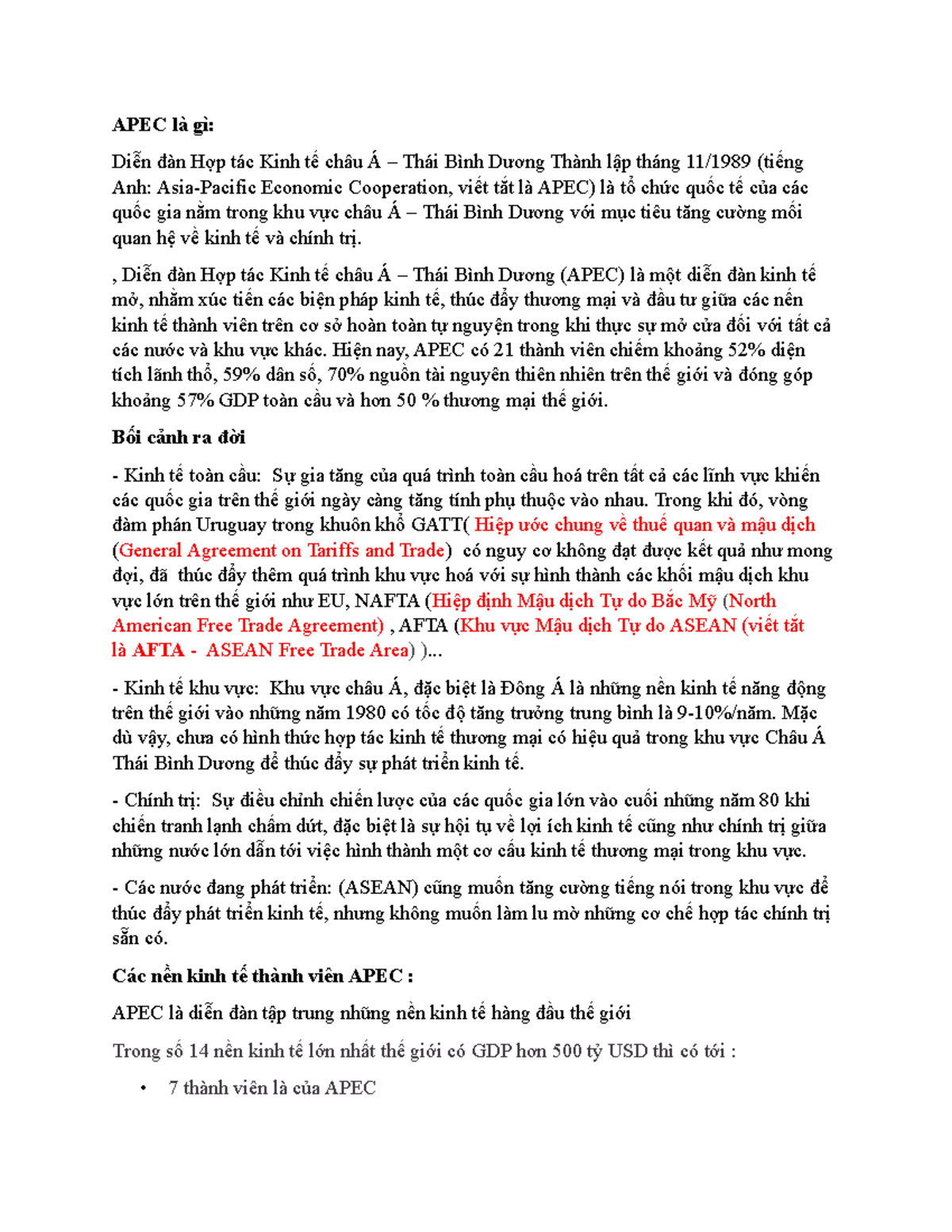 APEC 2 - Apec - APEC là gì: Diễn đàn Hợp tác Kinh tế châu Á – Thái Bình Dương Thành lập tháng ...