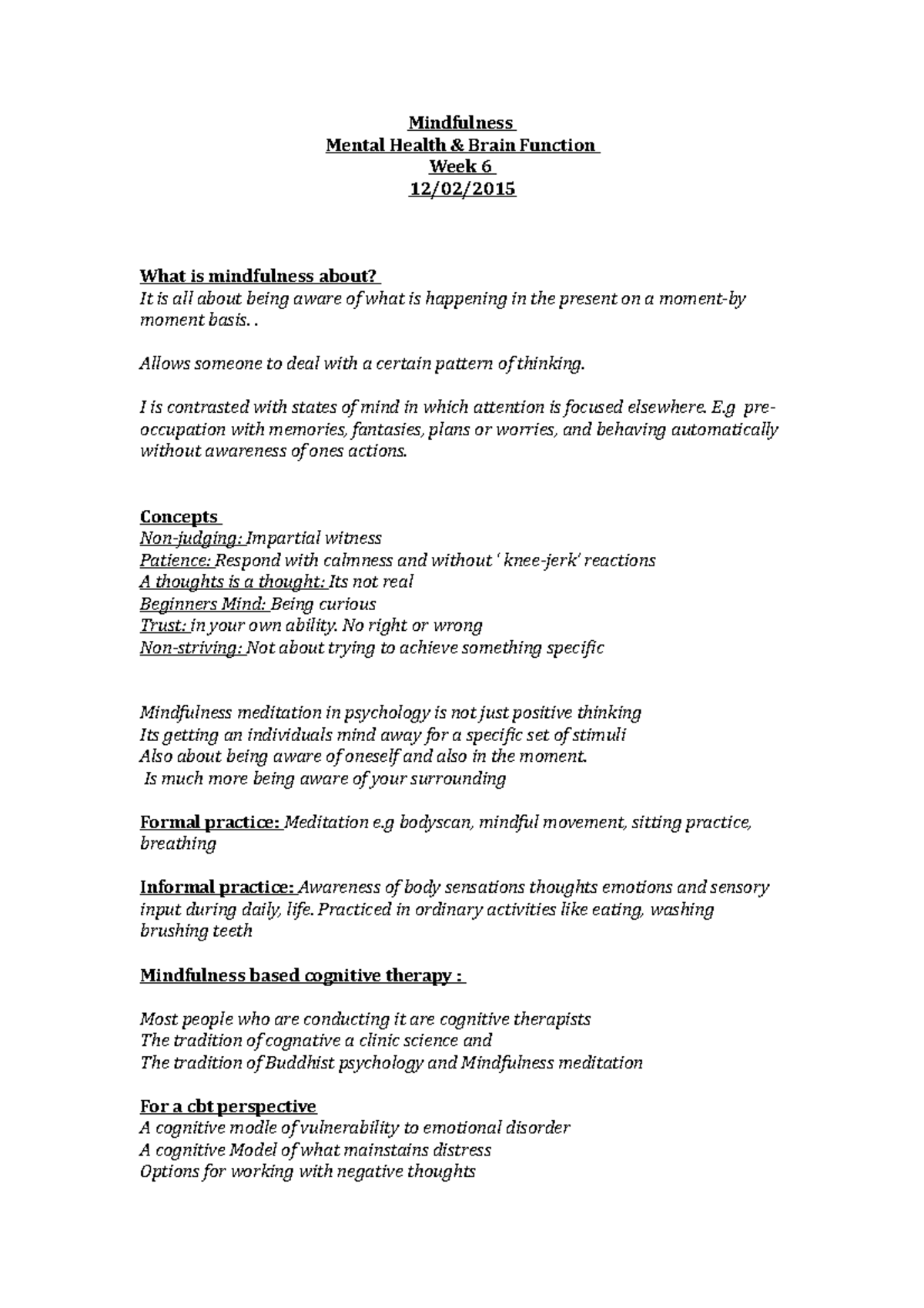 Mindfulness Mental Health & Wellbeing Week 6 - Mindfulness Mental ...