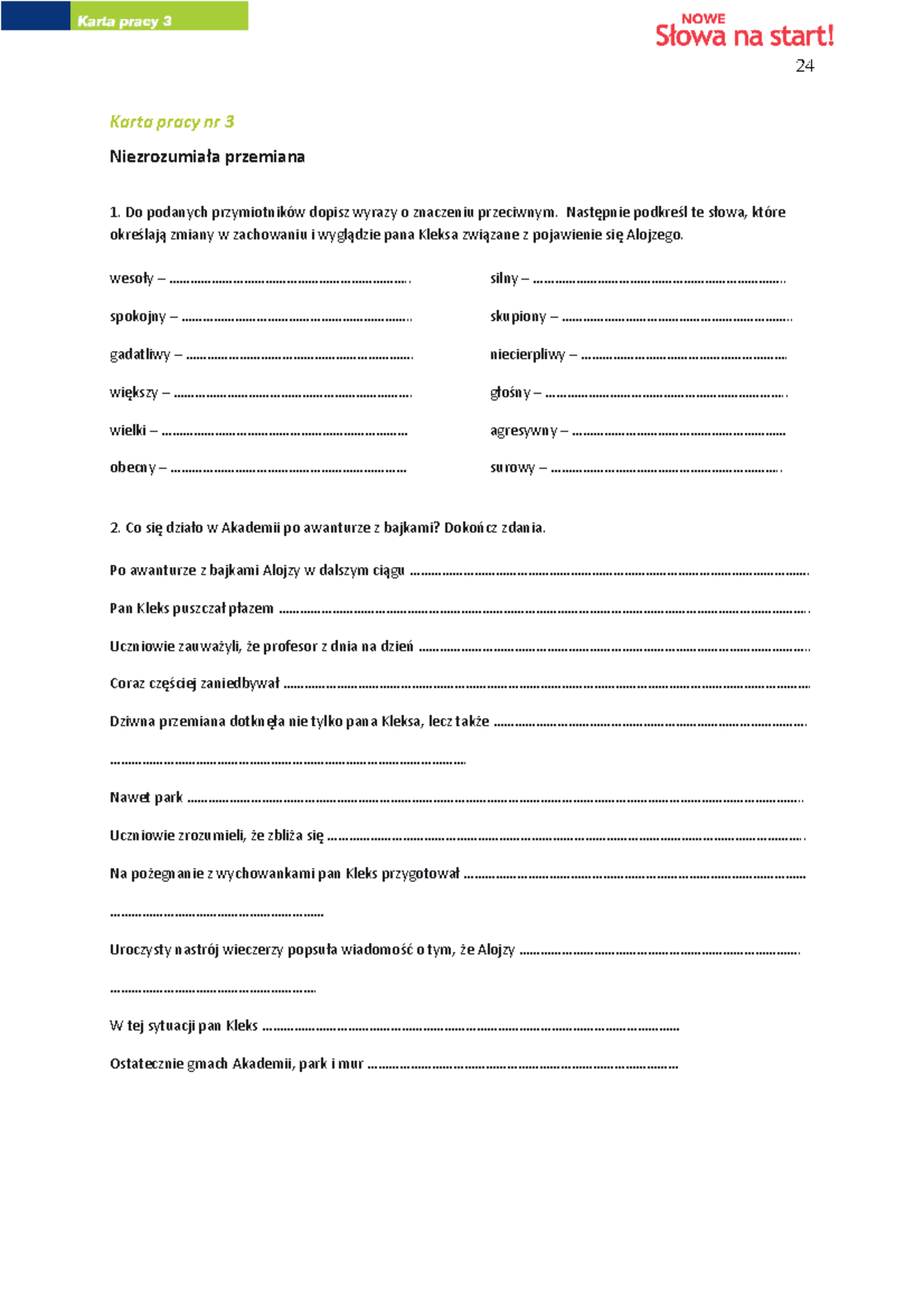 Test Z Lektury Akademia Pana Kleksa Do Druku Banban 3 Header