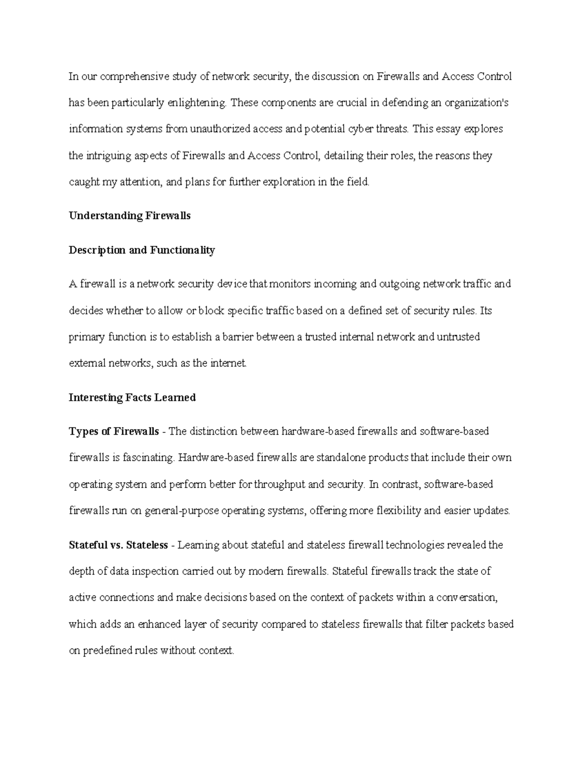 LJ 3 - Assignments - In our comprehensive study of network security, the discussion on Firewalls ...