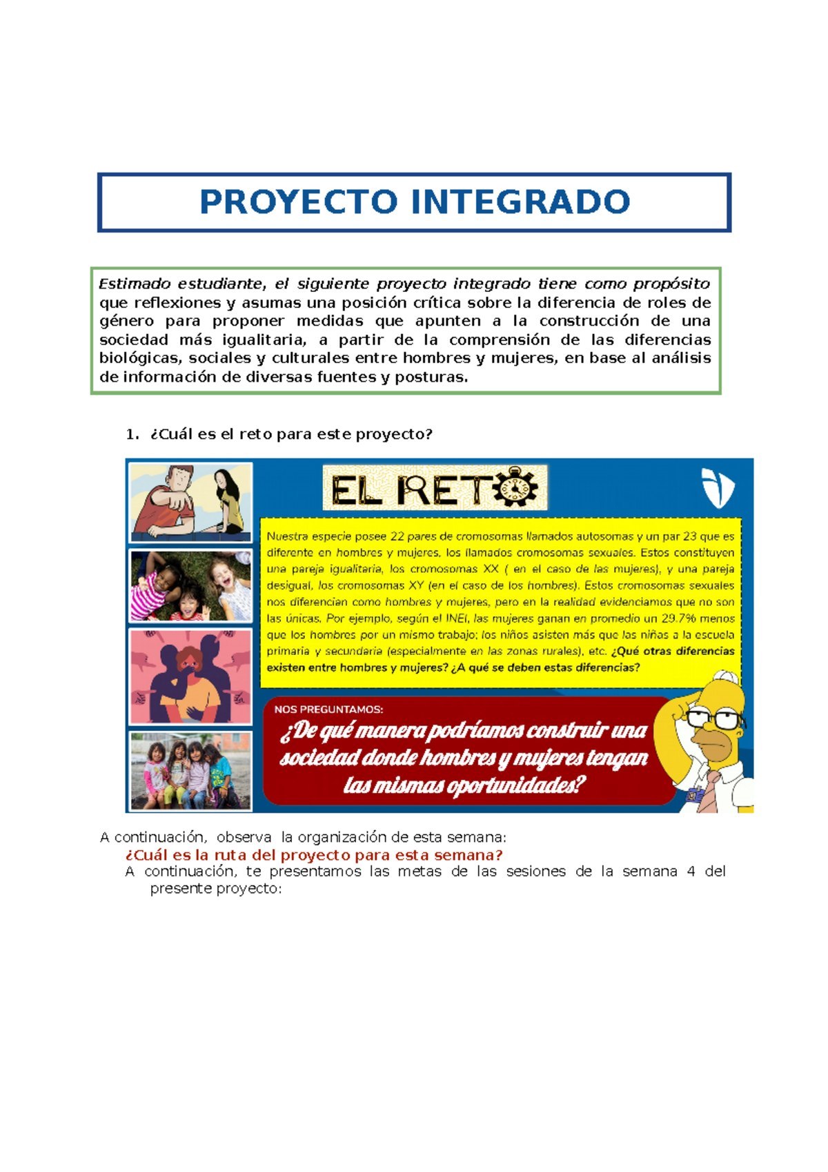 Noveno Unidad 06 Sem04 Ficha Día02 - PROYECTO INTEGRADO Estimado ...