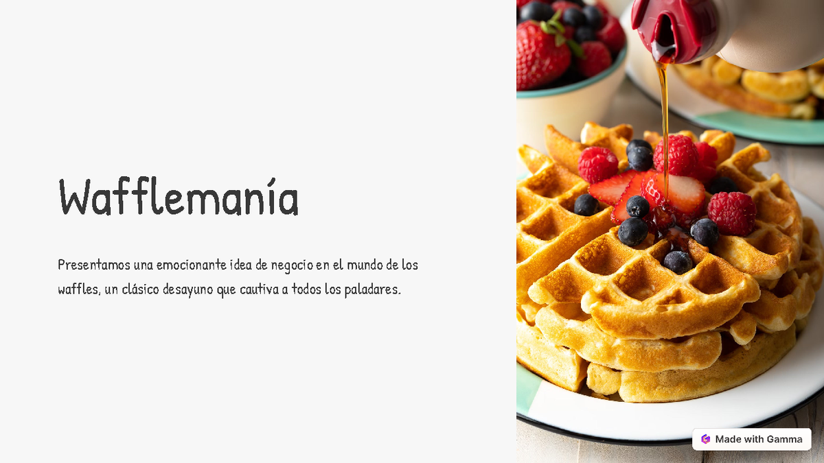 Wafflemania - Wafflemanía Presentamos una emocionante idea de negocio en el mundo de los waffles ...