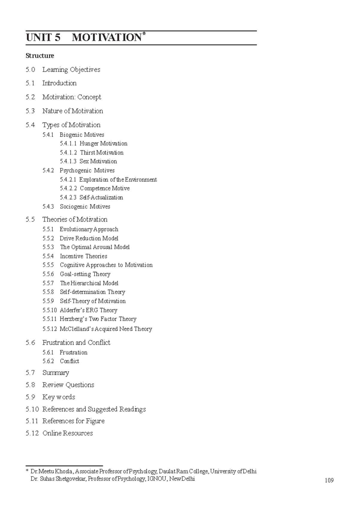 Motivation - sem2 - UNIT 5 MOTIVATION* Structure 5 Learning Objectives ...