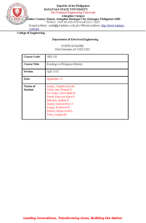 Activity 1 Ethical Communication - Republic of the Philippines BATANGAS STATE UNIVERSITY ...