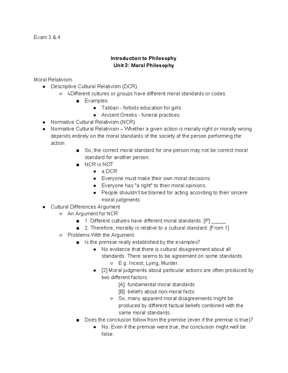 Exam 3 & 4 - Exam 3 & 4 Notes/Review/Study Guide - Exam 3 & 4 ...