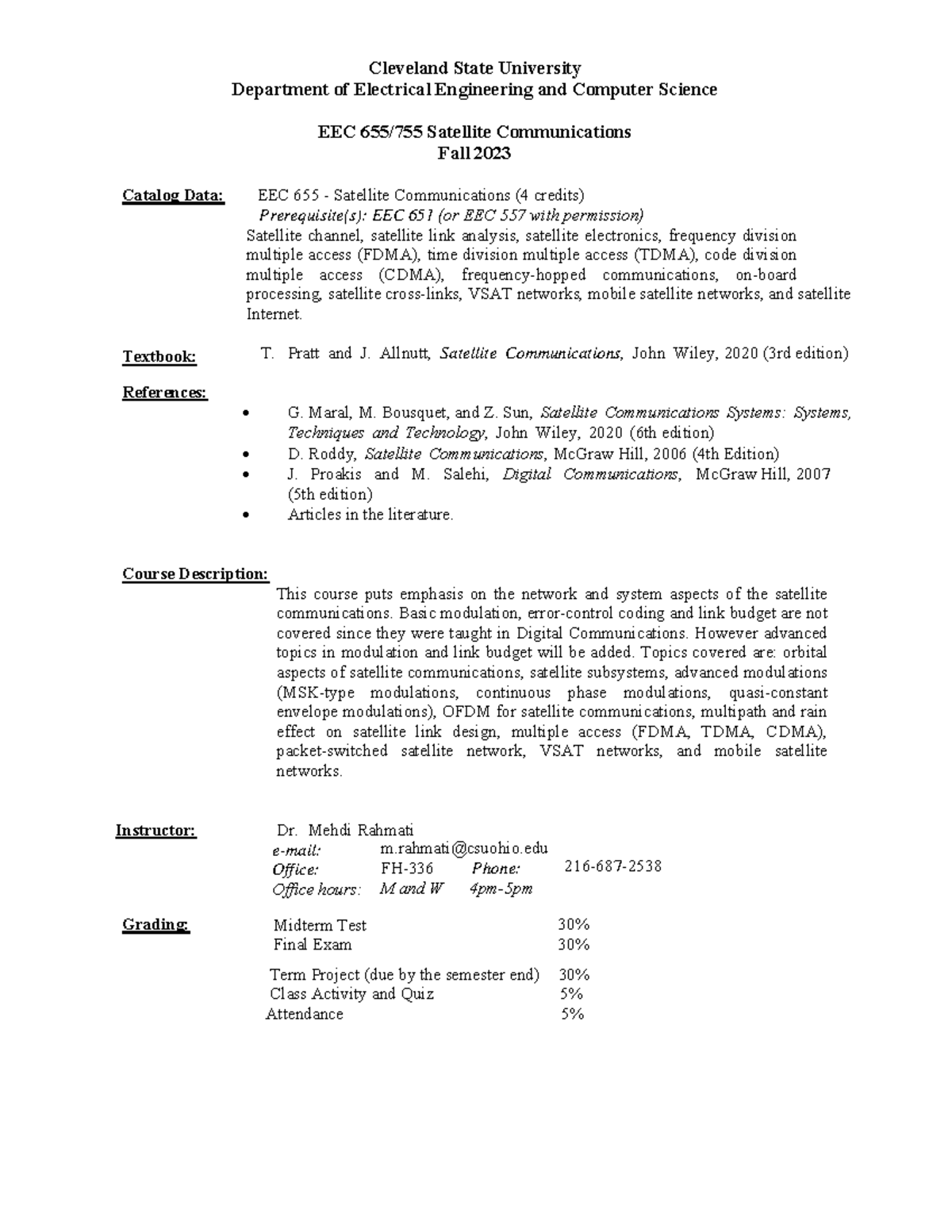 EEC-655-v1 - Lab conduction details - Cleveland State University ...