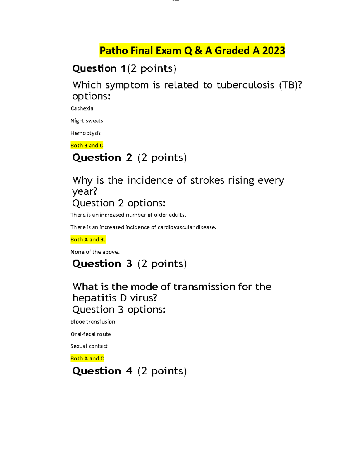 Patho Final Exam Q & A Graded A 2023 - Patho Final Exam Q & A Graded A ...
