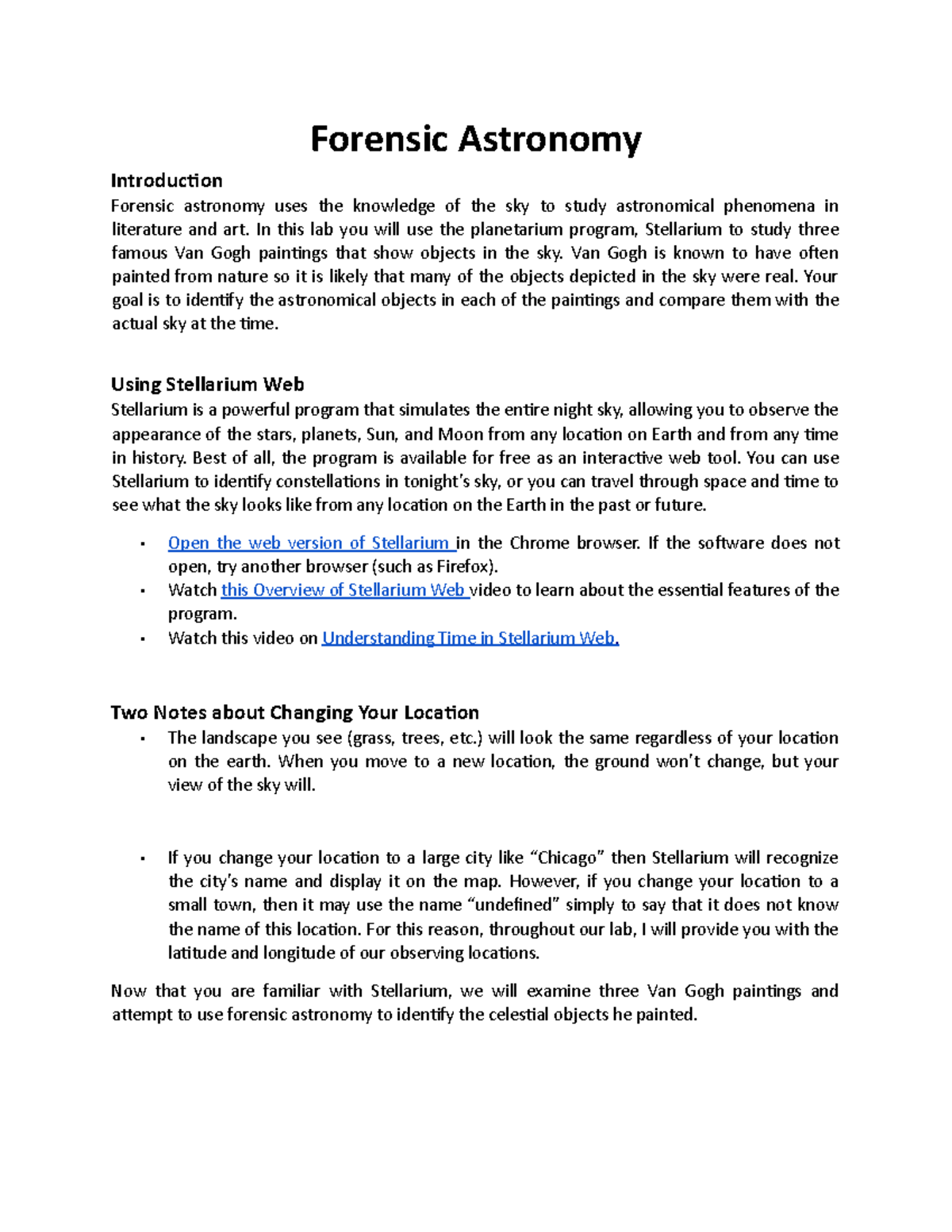 Lab 3- Forensic Astronomy ASTR 1304 2022 - Forensic Astronomy ...