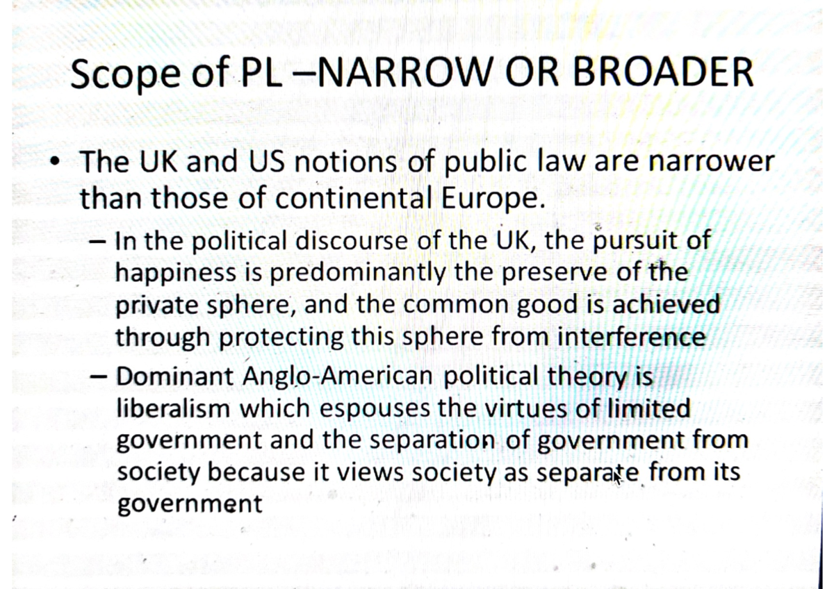 CPL-3 - consists of public law notes - Scope of OR BROADER The UK and ...