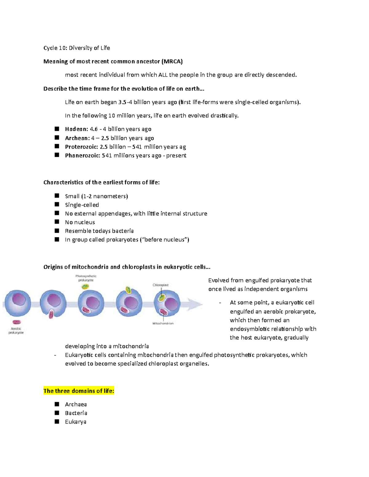 B1001A Cycle 10...Diversity of Life - Cycle 10: Diversity of Life ...