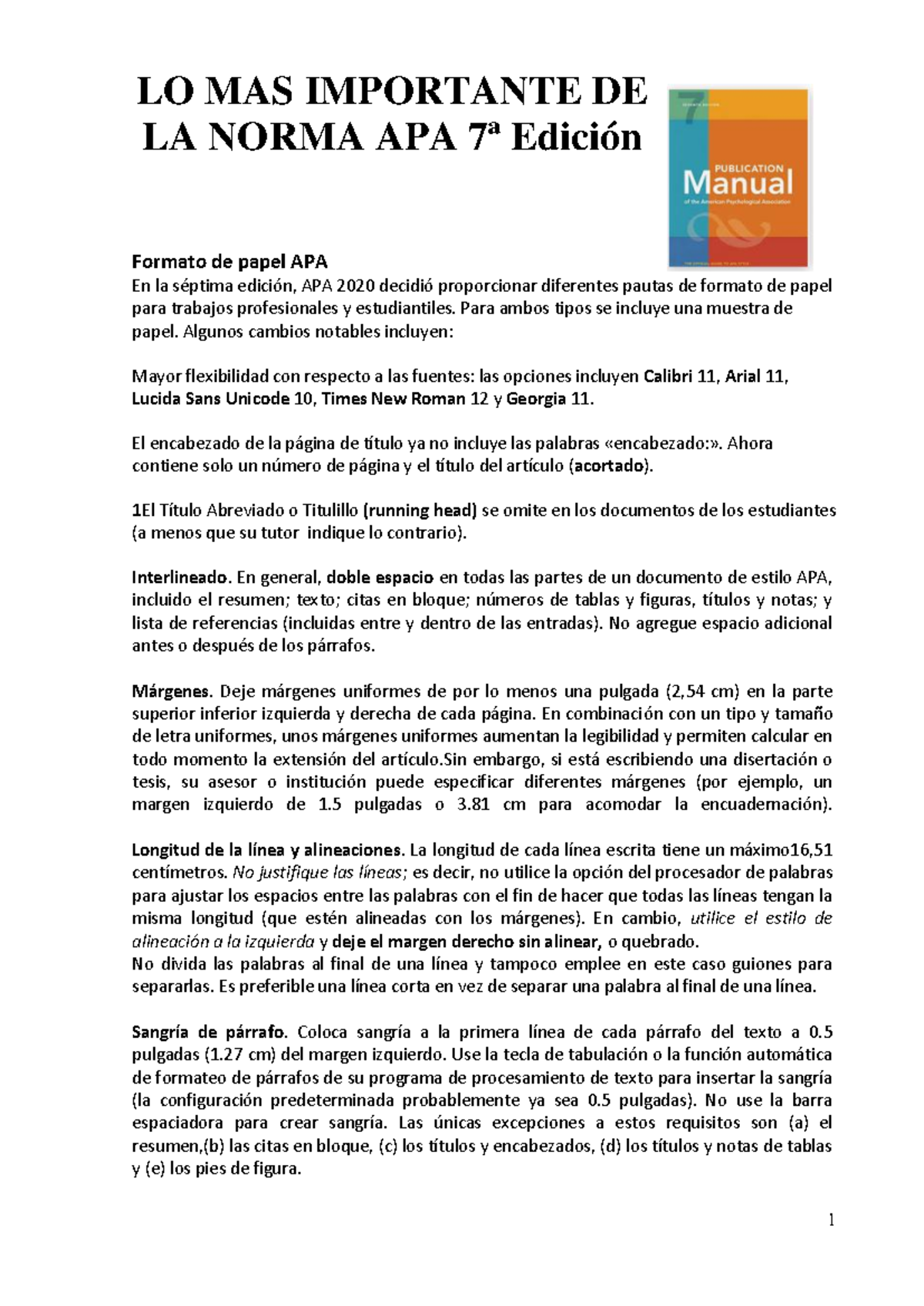 Lo mas importante de la norma APA 7ed - LO MAS IMPORTANTE DE LA NORMA ...