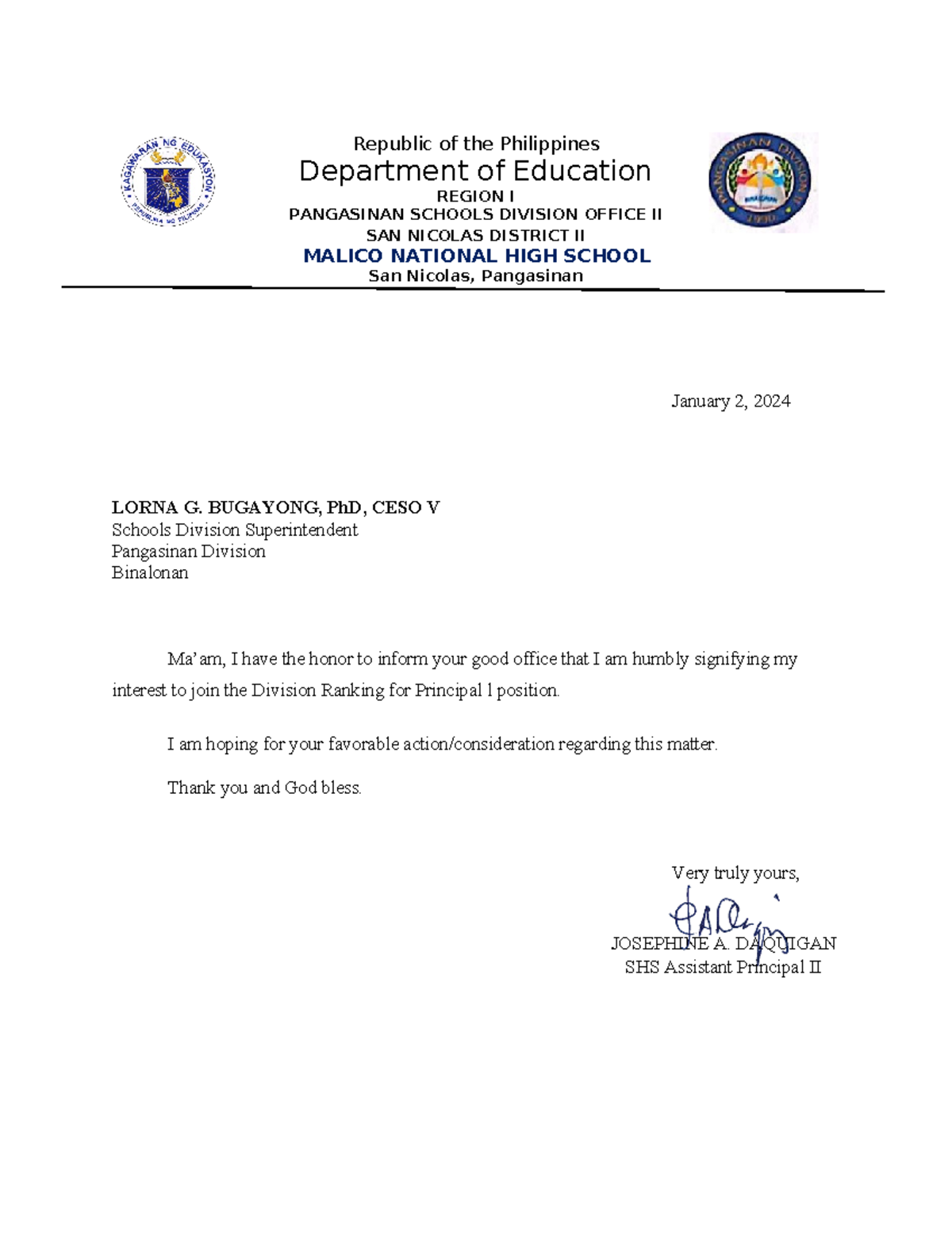 Republic of the Philippines - Republic of the Philippines Department of ...