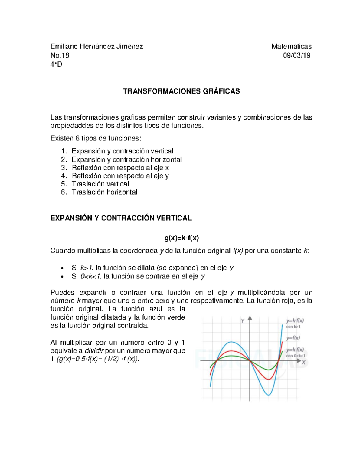 Transformaciones Gráficas - Emiliano Hernández Jiménez Matemáticas No ...