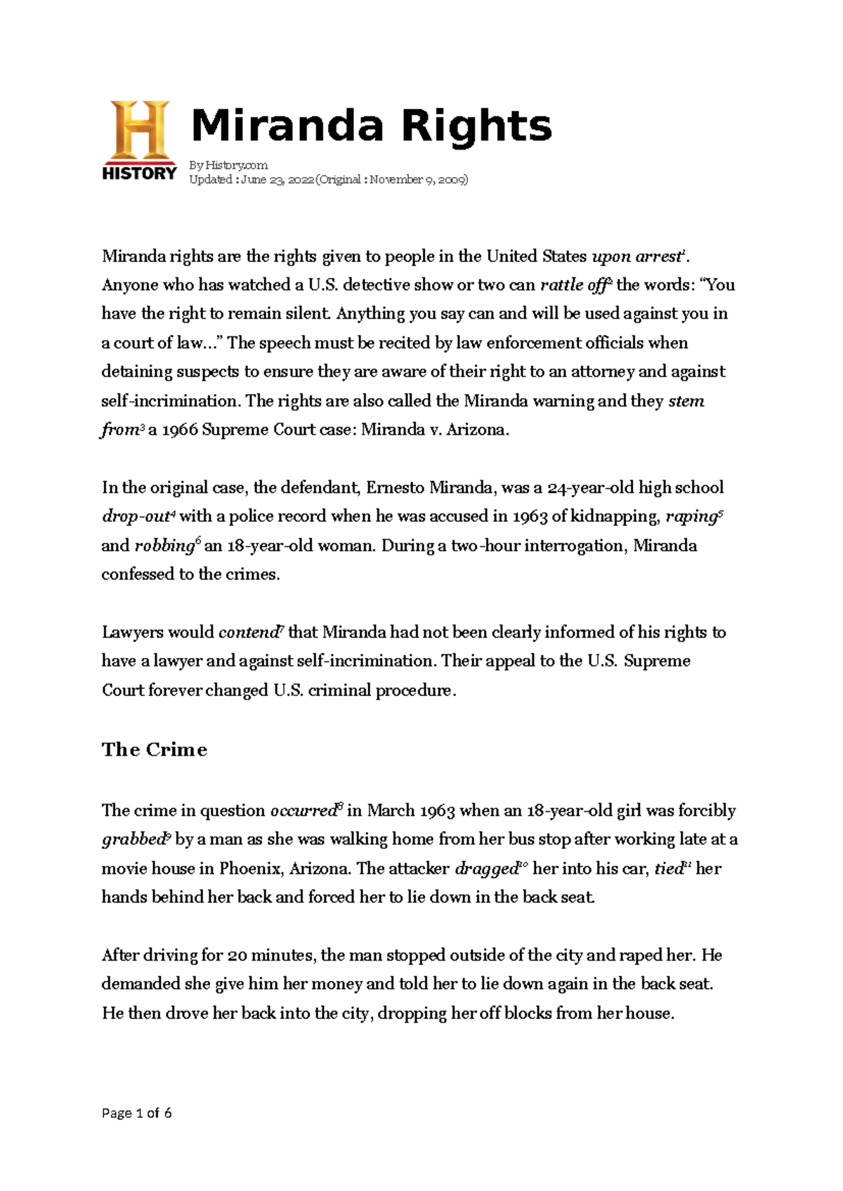 1 History Miranda rights - Miranda Rights By History Updated : June 23 ...
