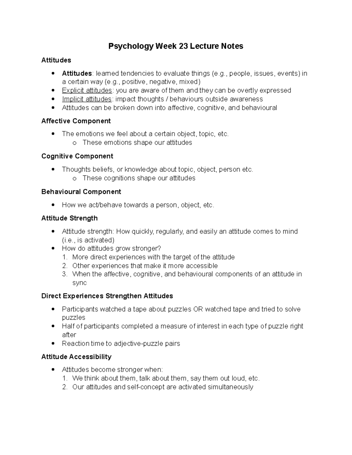 Psychology Week 23 Lecture Notes - Psychology Week 23 Lecture Notes ...