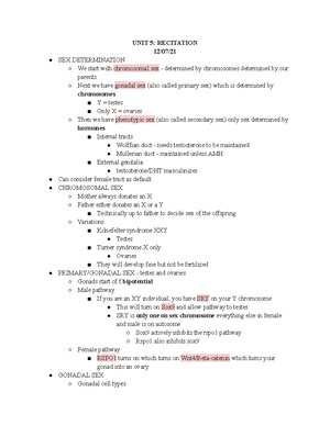 UNIT 3 Recitation Notes - 10/19/ Contractile cells at the end of ...