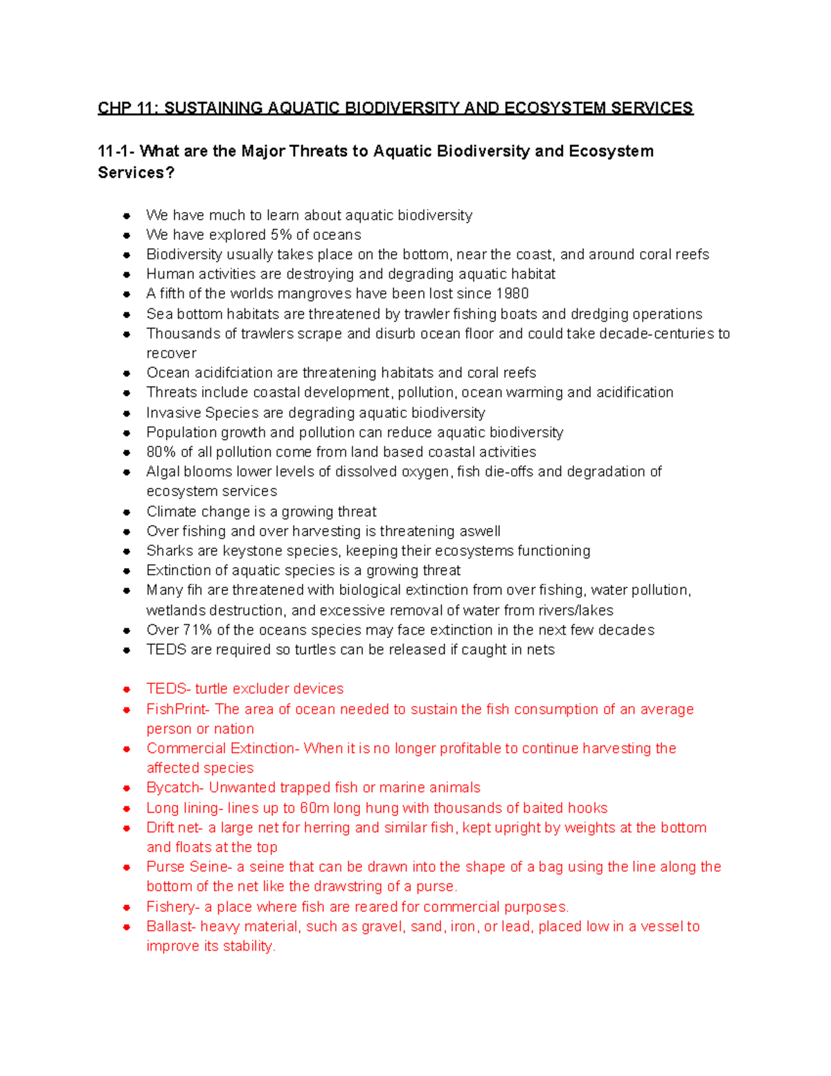 24P Camm - Chapter 11 Reading Notes - CHP 11: SUSTAINING AQUATIC ...
