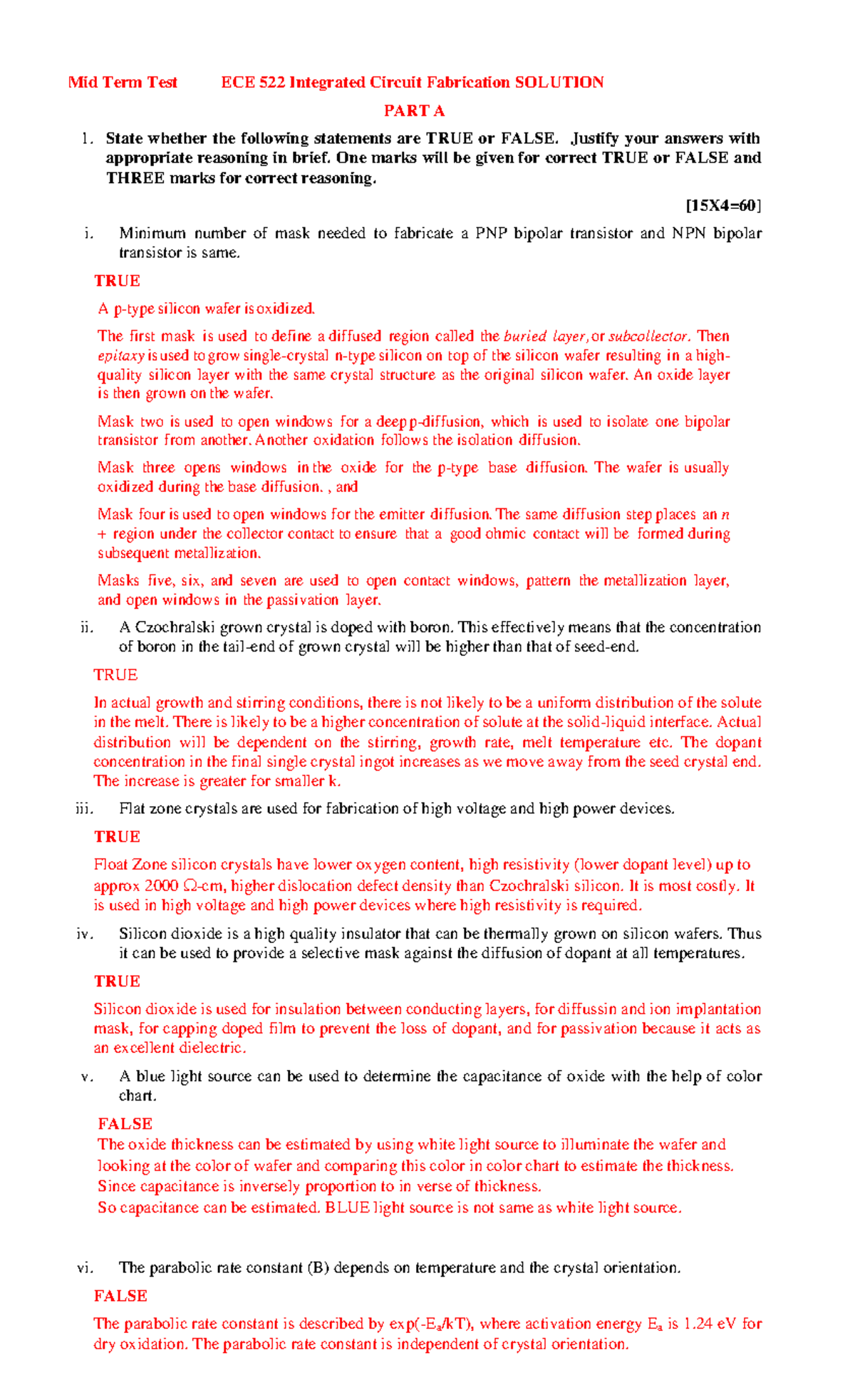 Mid sem sol - sdafas - Mid Term Test ECE 522 Integrated Circuit ...