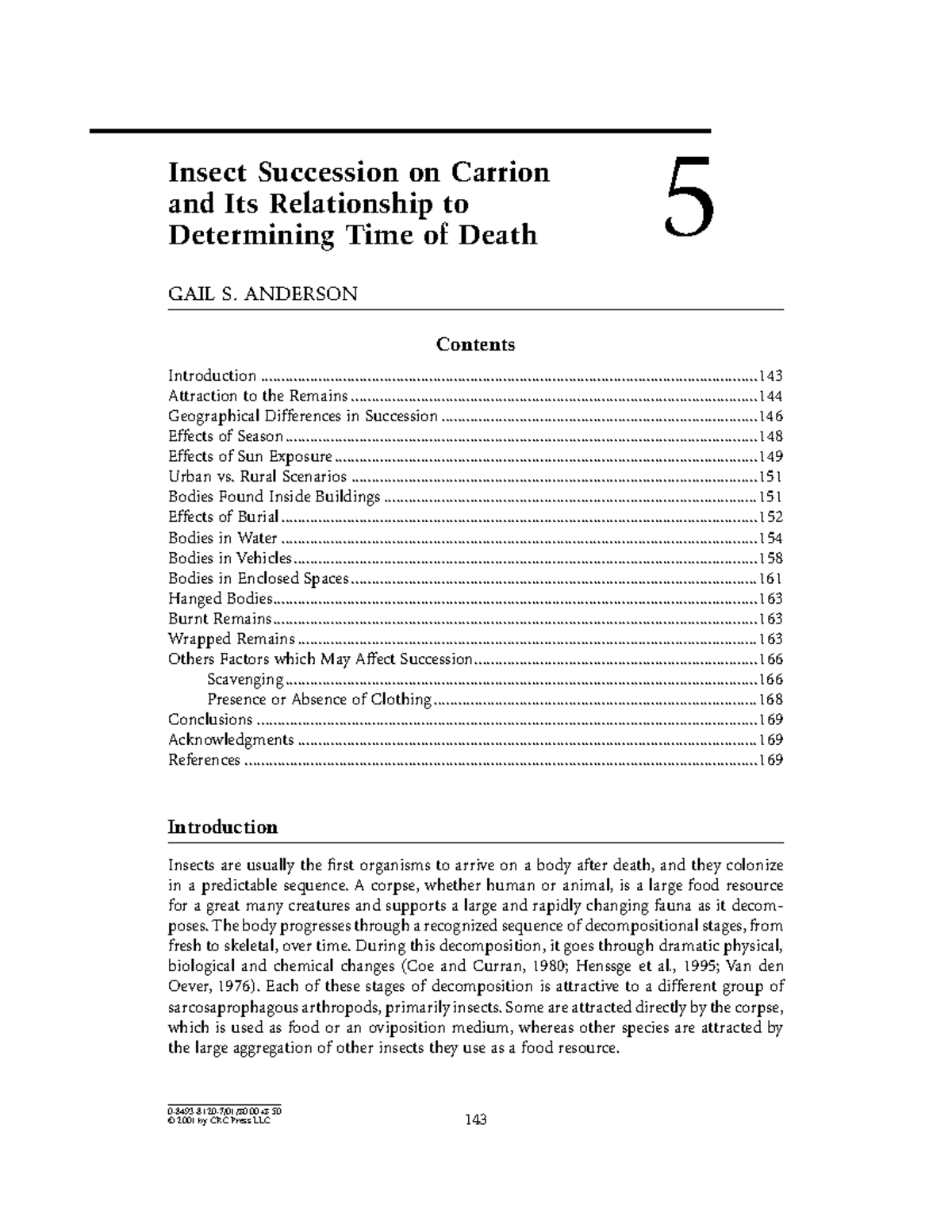 Insect Succession on Carrion - 143 0-8493-8120-7/01/$0+$.50 © 2001 by ...