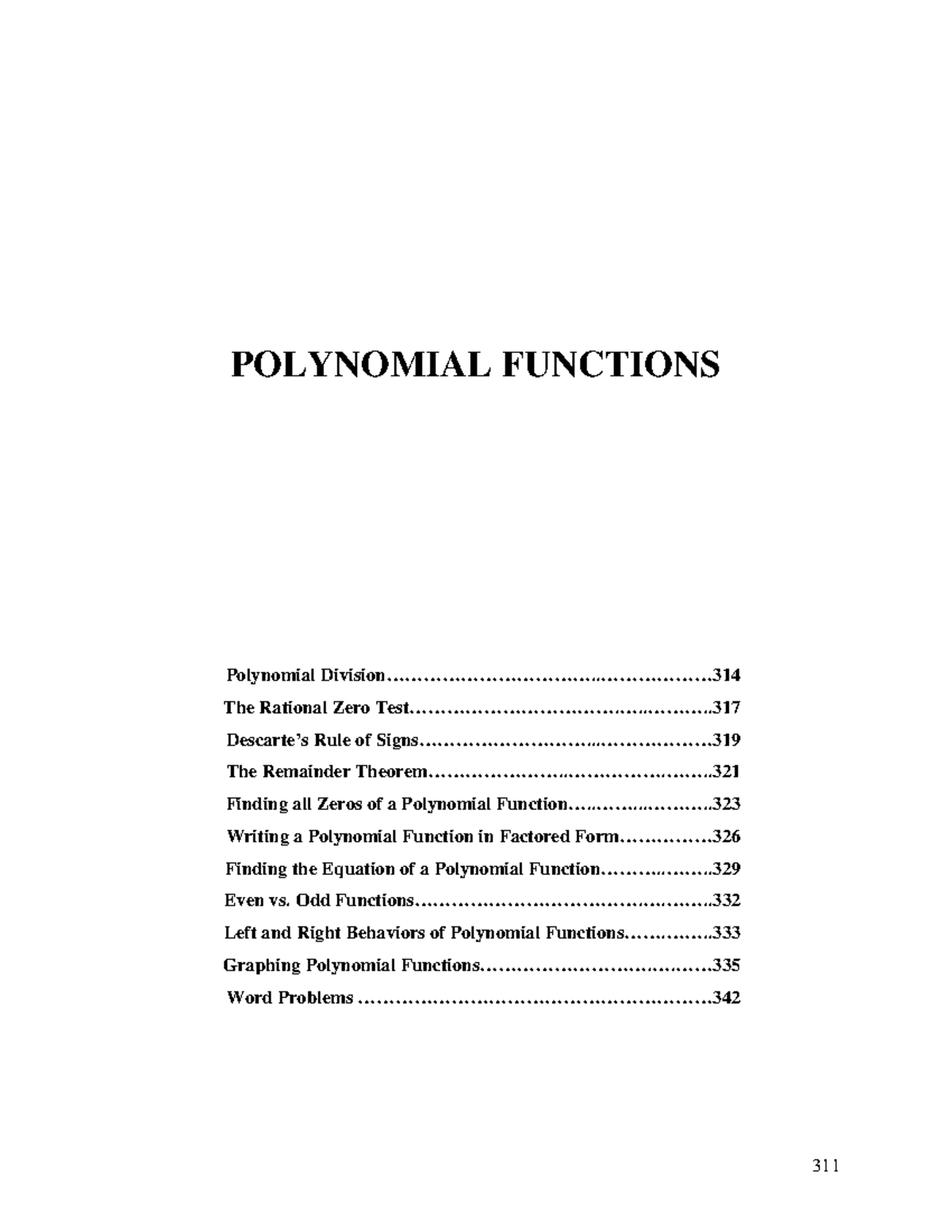 12 Polynomial Functions - POLYNOMIAL FUNCTIONS Polynomial - Studocu