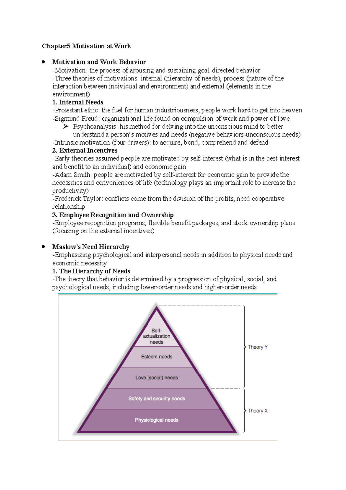 Chapter 5 Motivation at Work - Internal Needs ethic: the fuel for human ...
