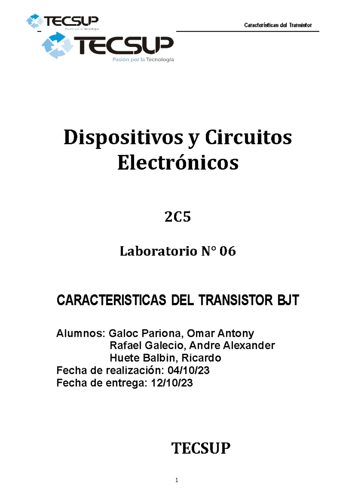 L6 Características del Transistor BJT 1 - Dispositivos y Circuitos ...